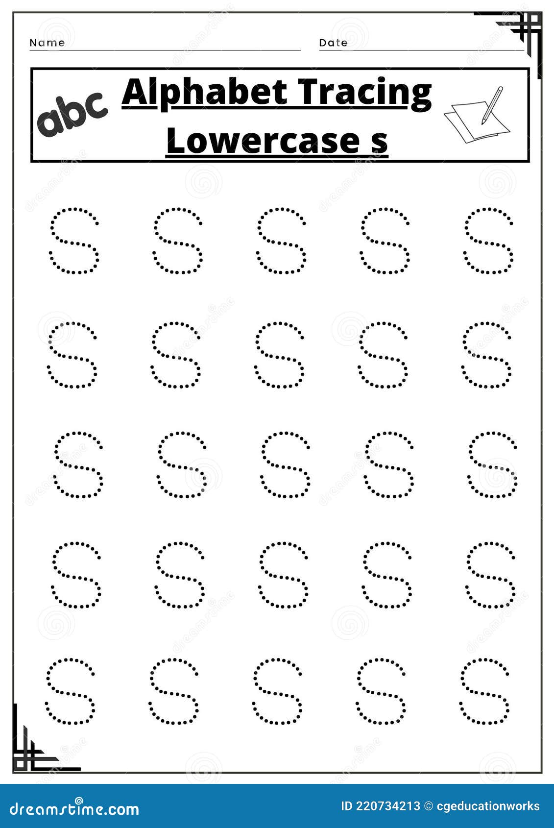 Alphabet Tracing Lower Case S Stock Vector - Illustration of line, font ...