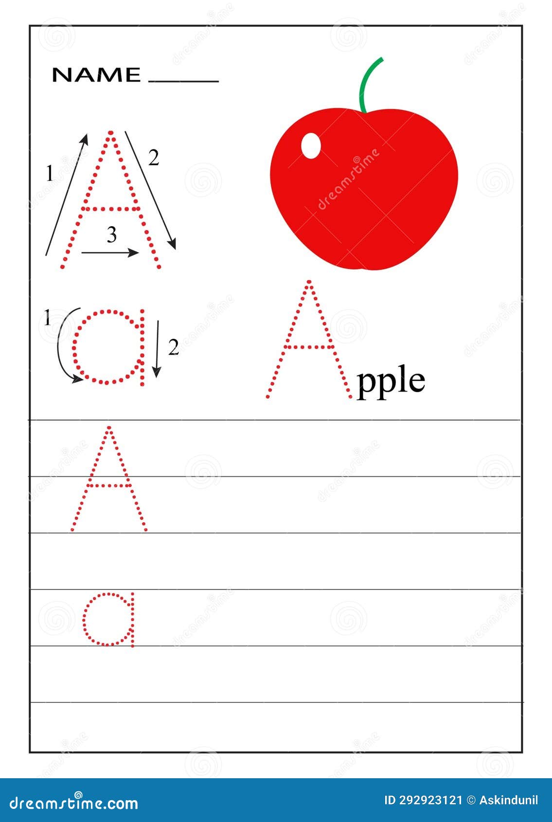 Alphabet Tracing Worksheet a Stock Vector - Illustration of letter ...