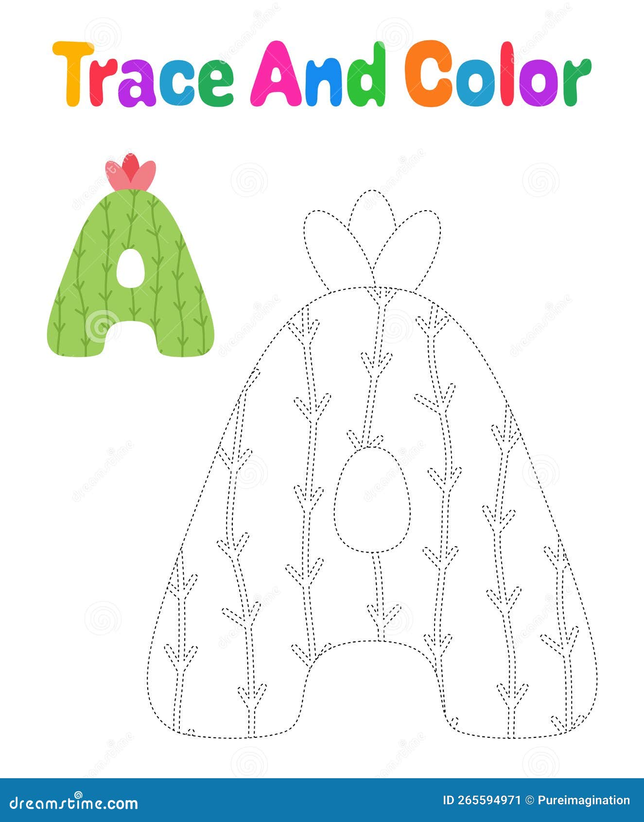 Alphabet a Tracing Worksheet for Kids Stock Vector - Illustration of ...