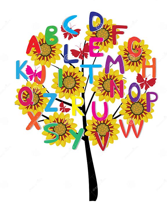 Alphabet tree stock vector. Illustration of symbol, paper - 18292506