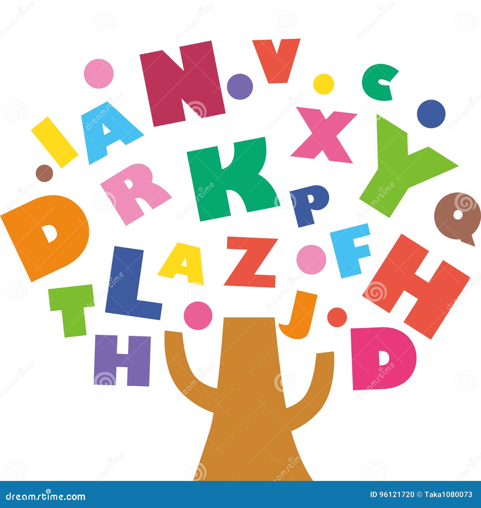 Alphabet tree stock vector. Illustration of font, graphic - 96121720