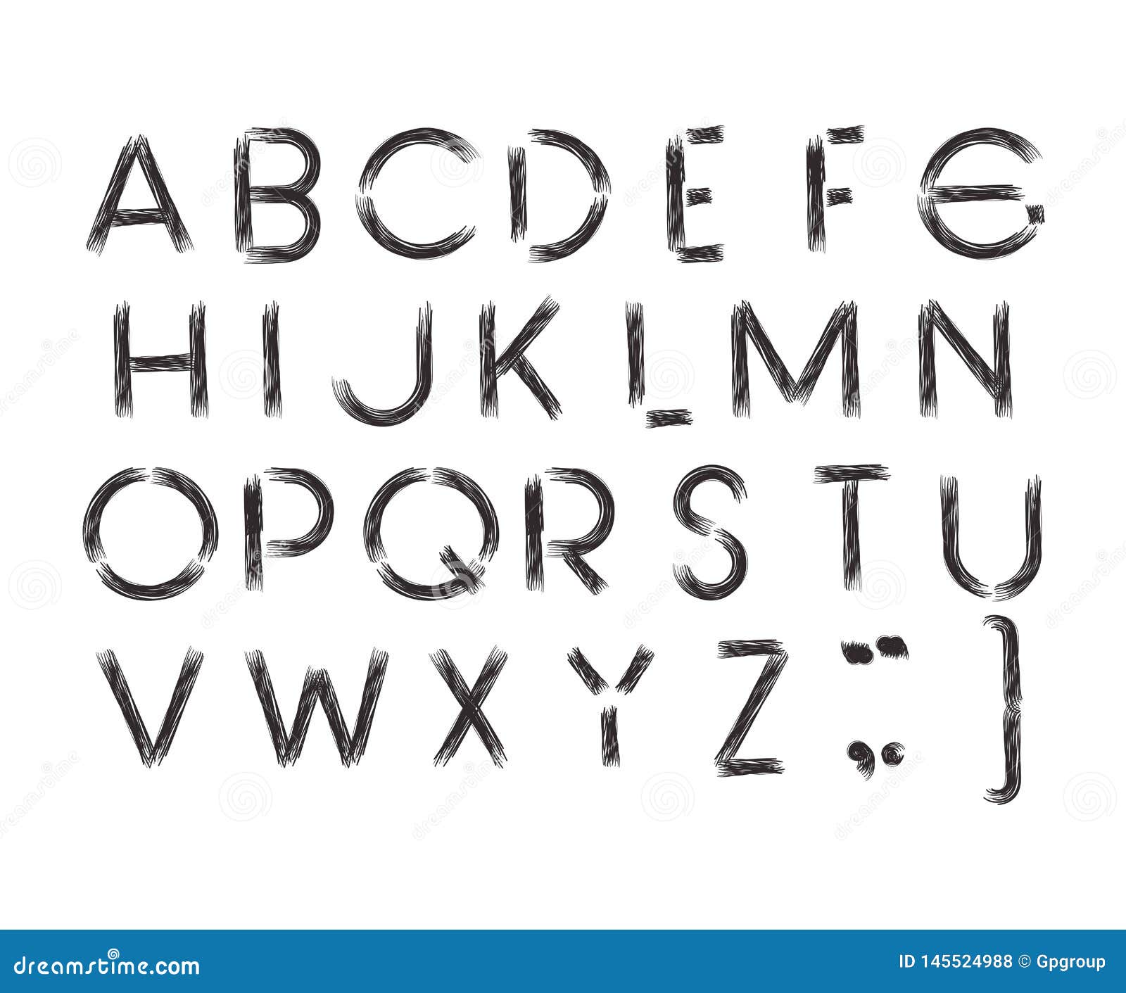 Alphabet type font icons stock vector. Illustration of marks - 145524988