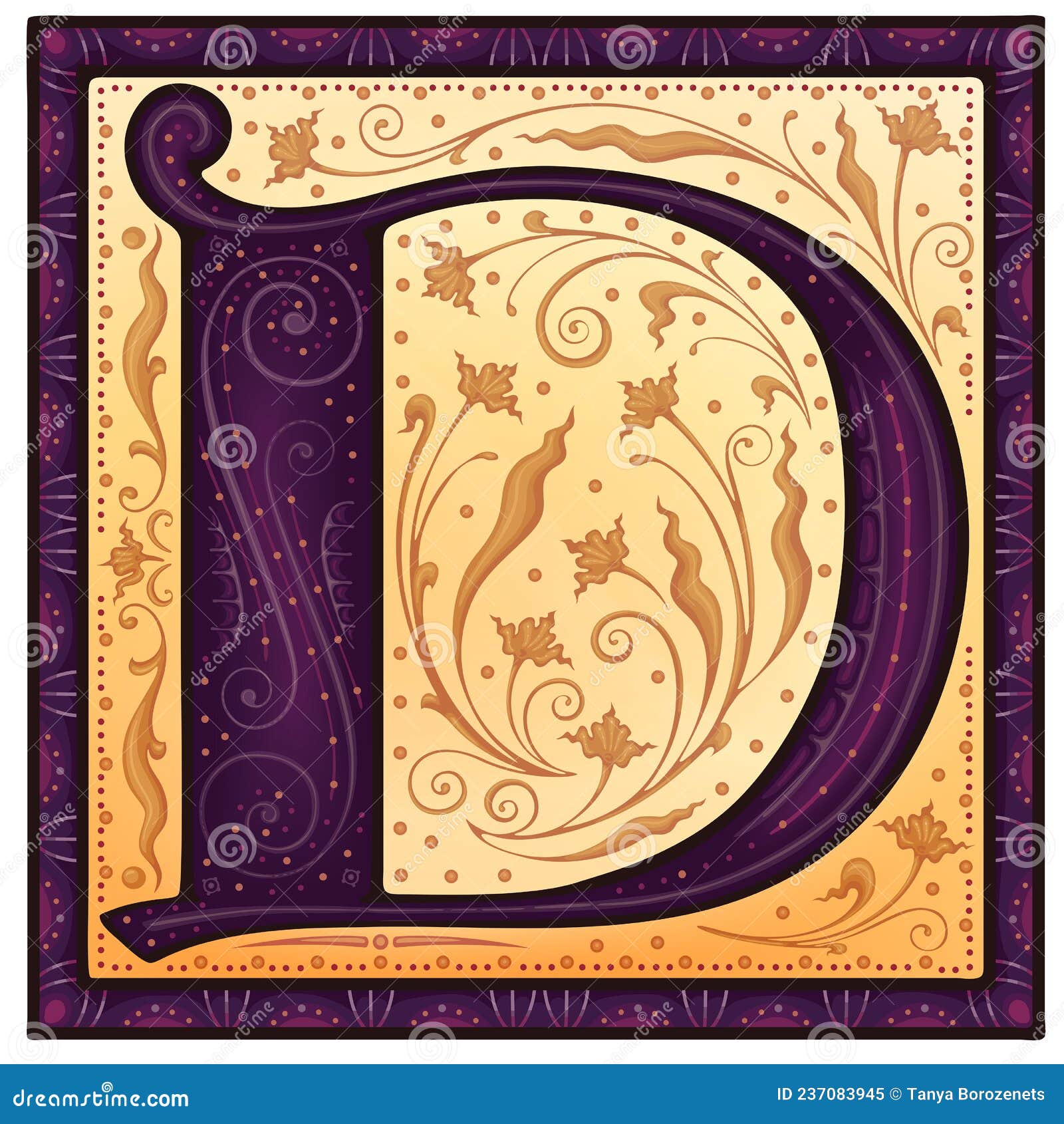 Alphabet.Typeface.Medieval Letterinitial.Font.Handdrawing. Stock Vector ...