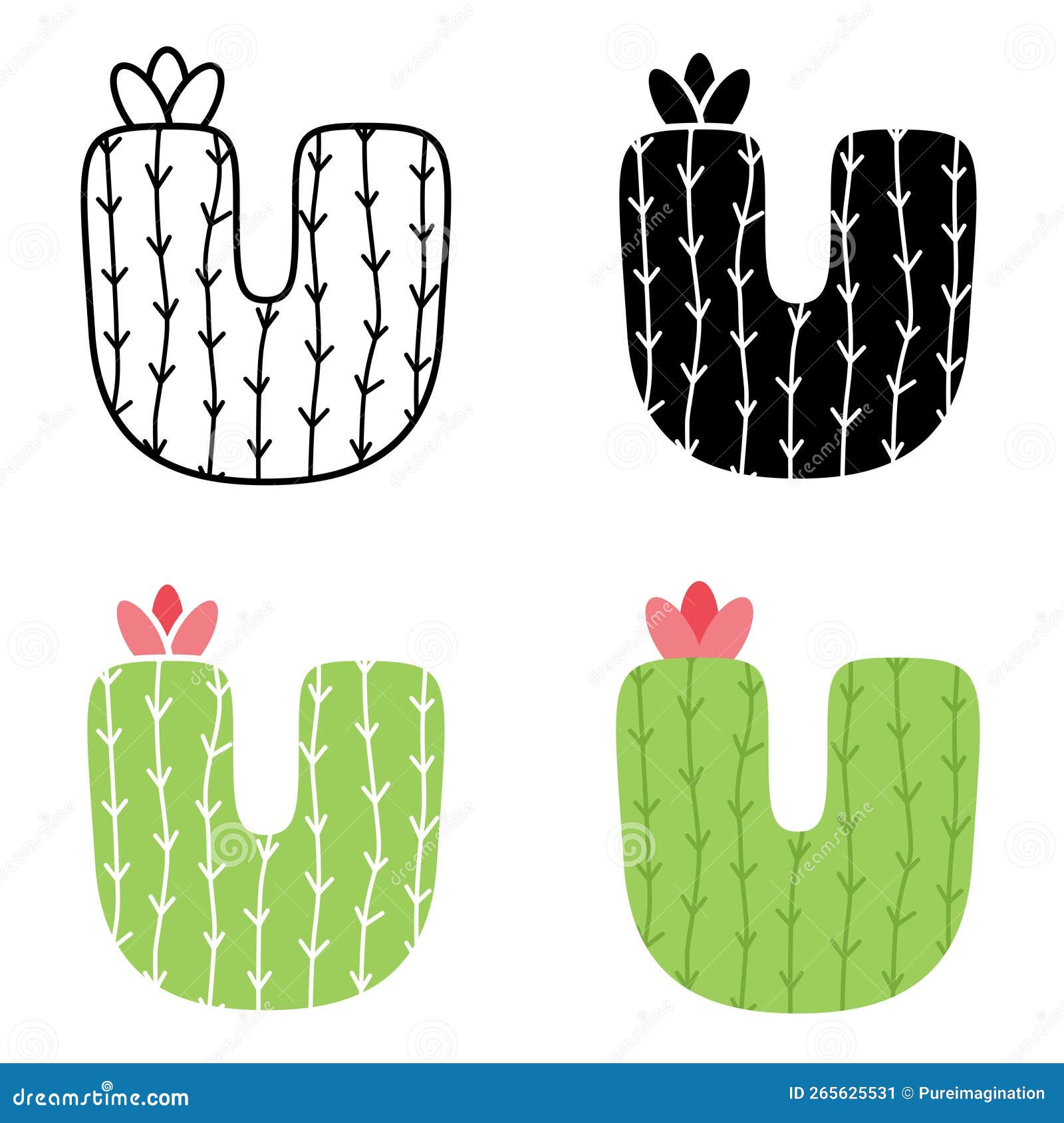 Alphabet U in Flat Style Isolated Stock Vector - Illustration of bold ...