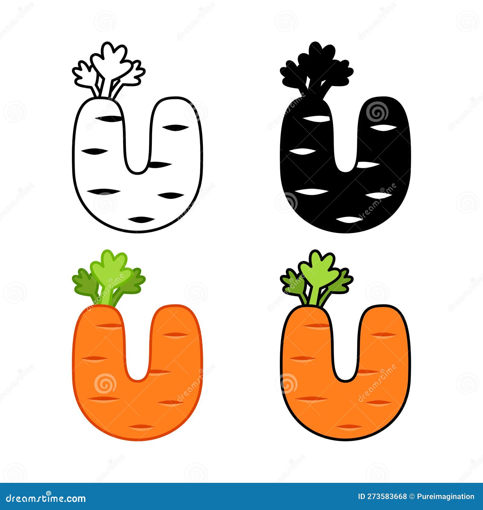 Alphabet U in Flat Style Isolated Stock Vector - Illustration of ...