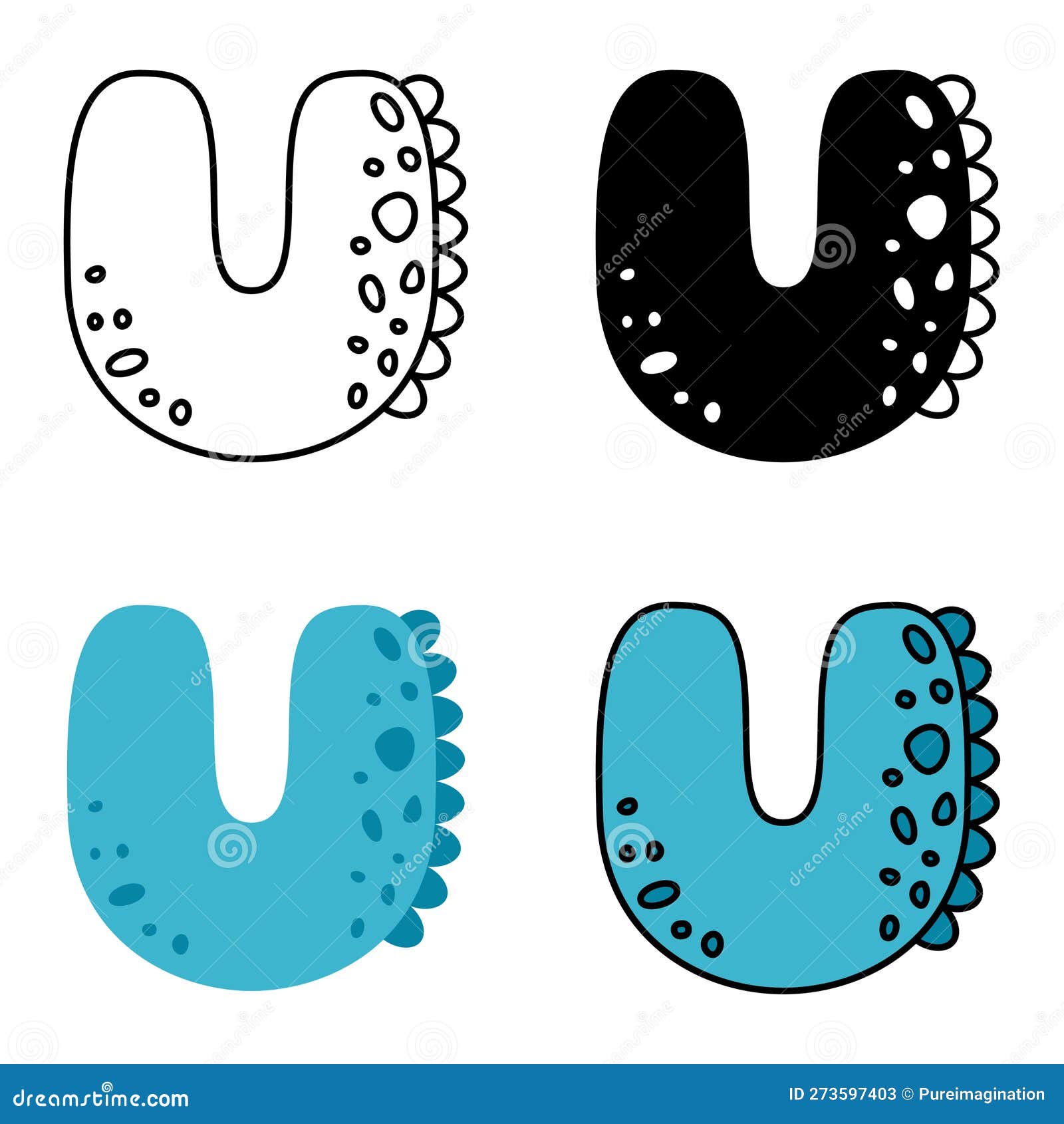 Alphabet U in Flat Style Isolated Stock Vector - Illustration of letter ...