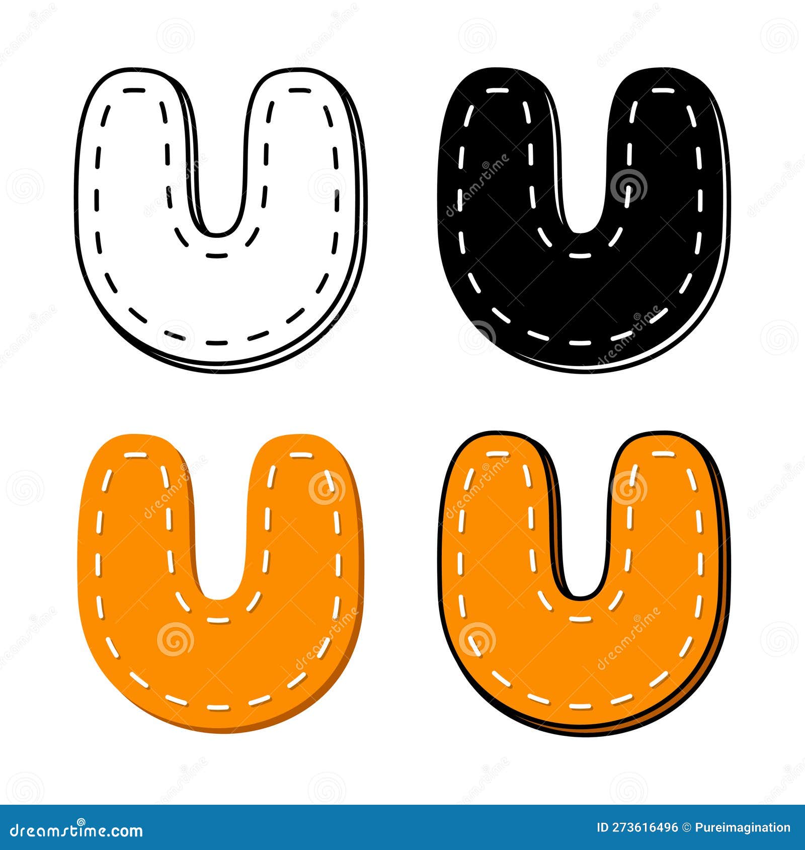 Alphabet U in Flat Style Isolated Stock Vector - Illustration of ...