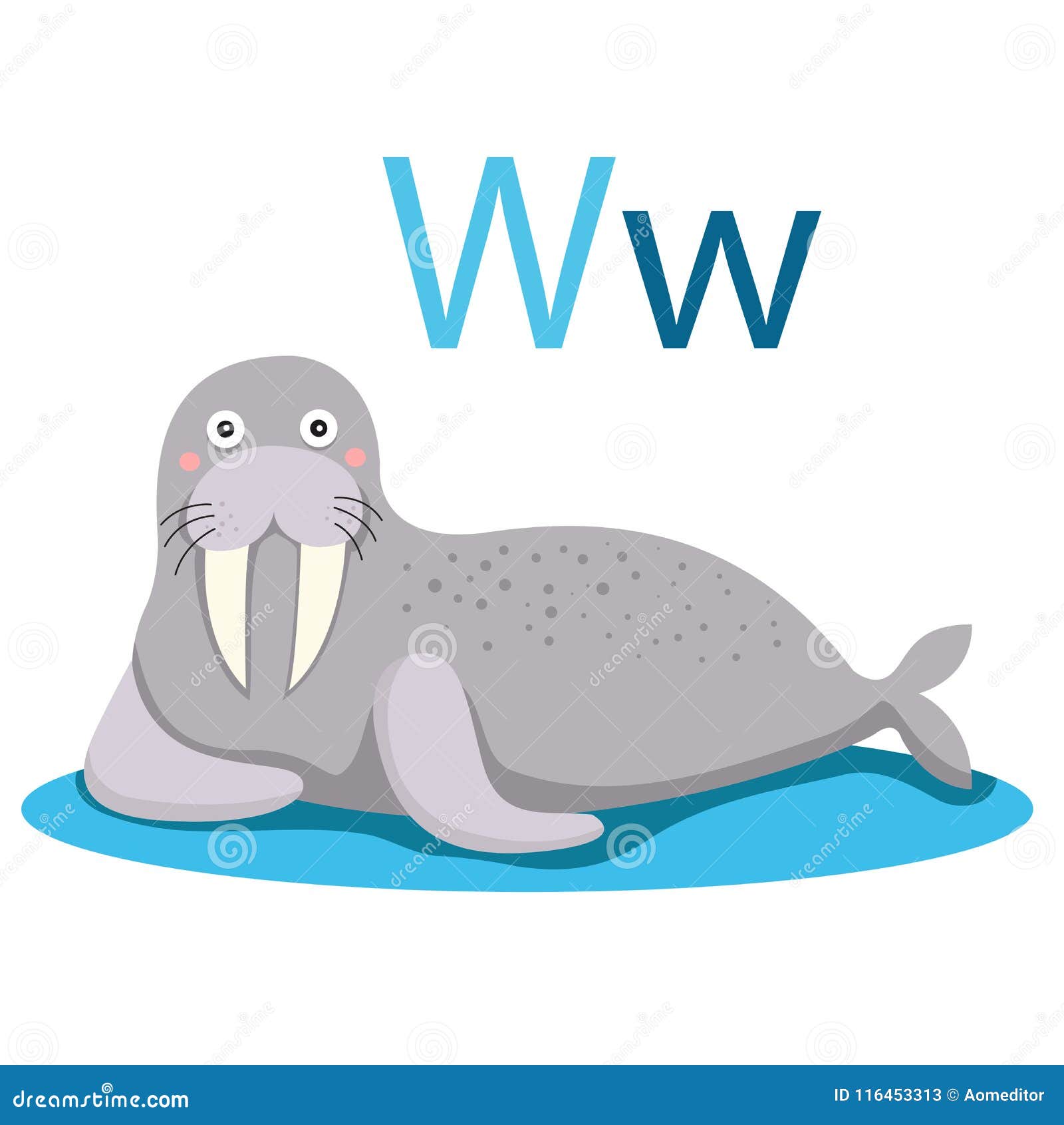 W alphabet vector animal stock vector. Illustration of cartoon - 116453313