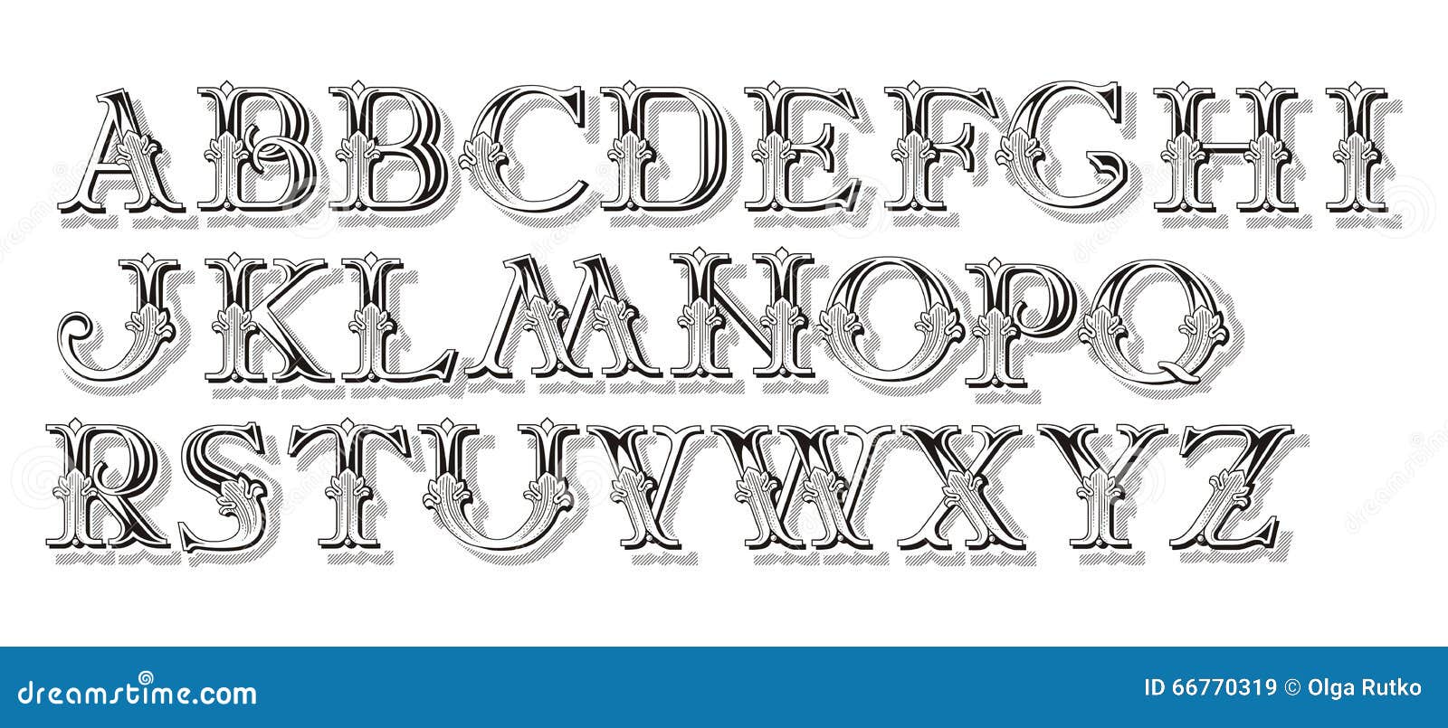 Alphabet stock vector. Illustration of calligraphy, certificate - 66770319