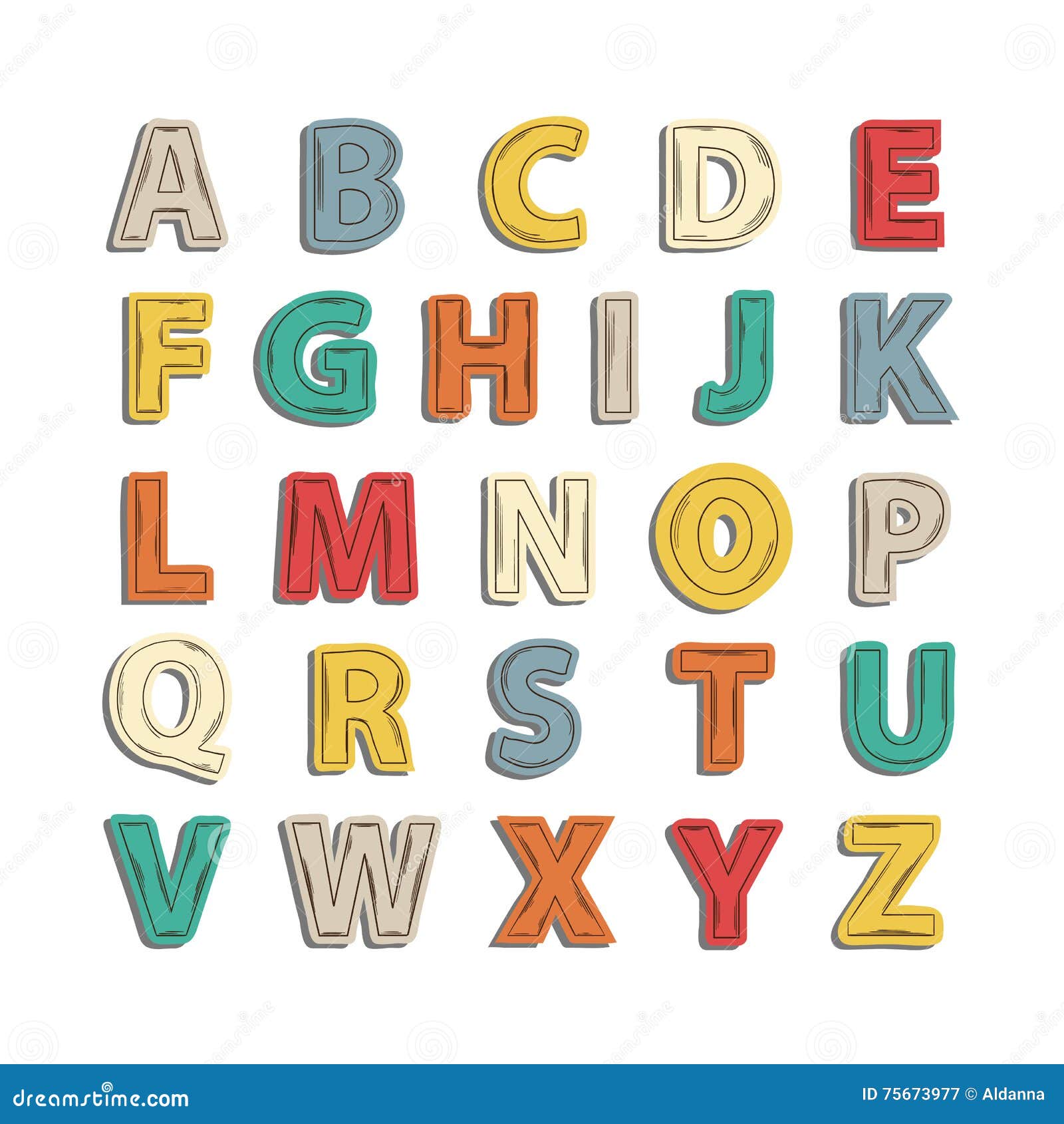 Alphabet vector set stock vector. Illustration of simple - 75673977