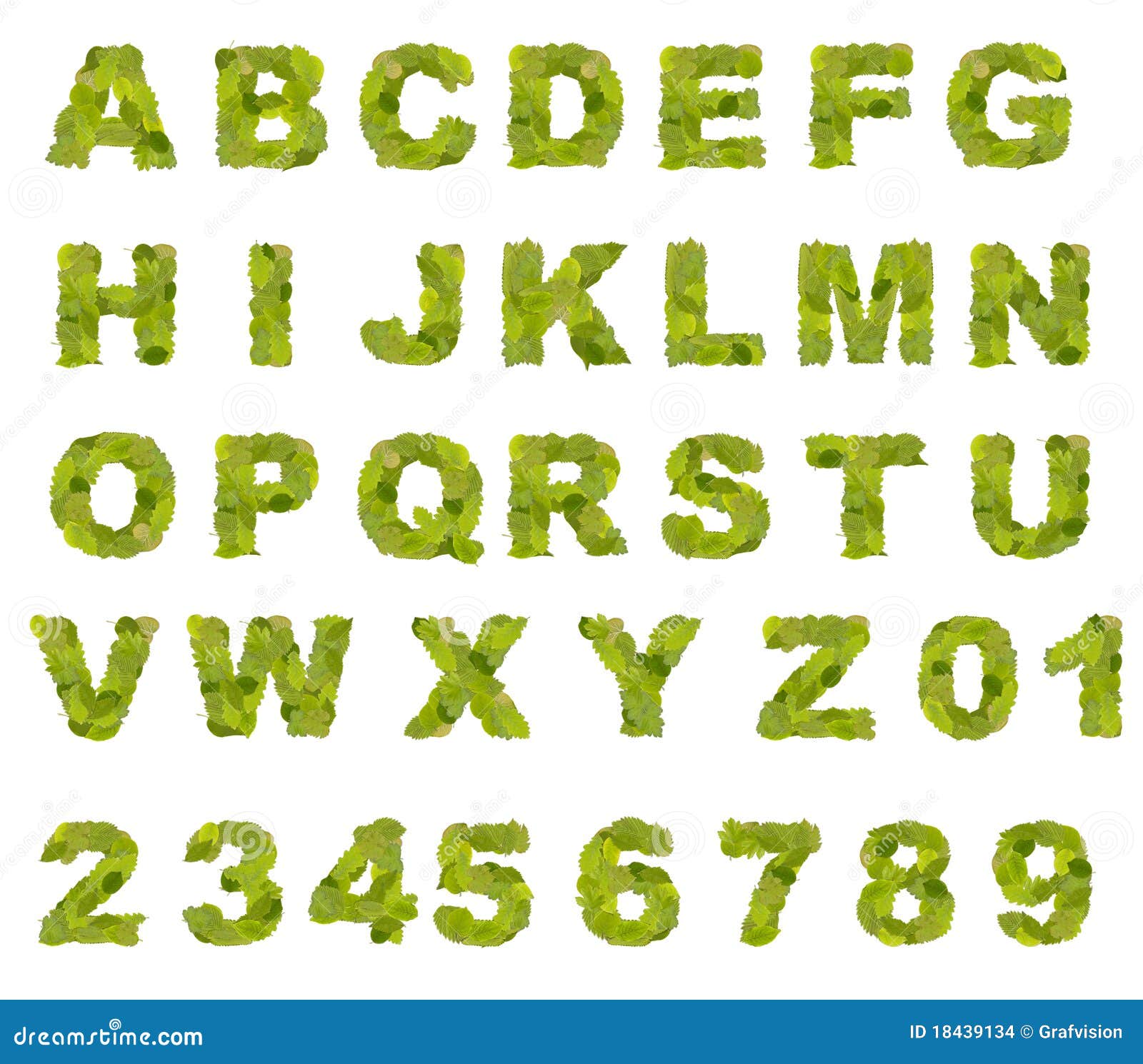 Alphabet vert de lame photo stock. Image du organique - 18439134