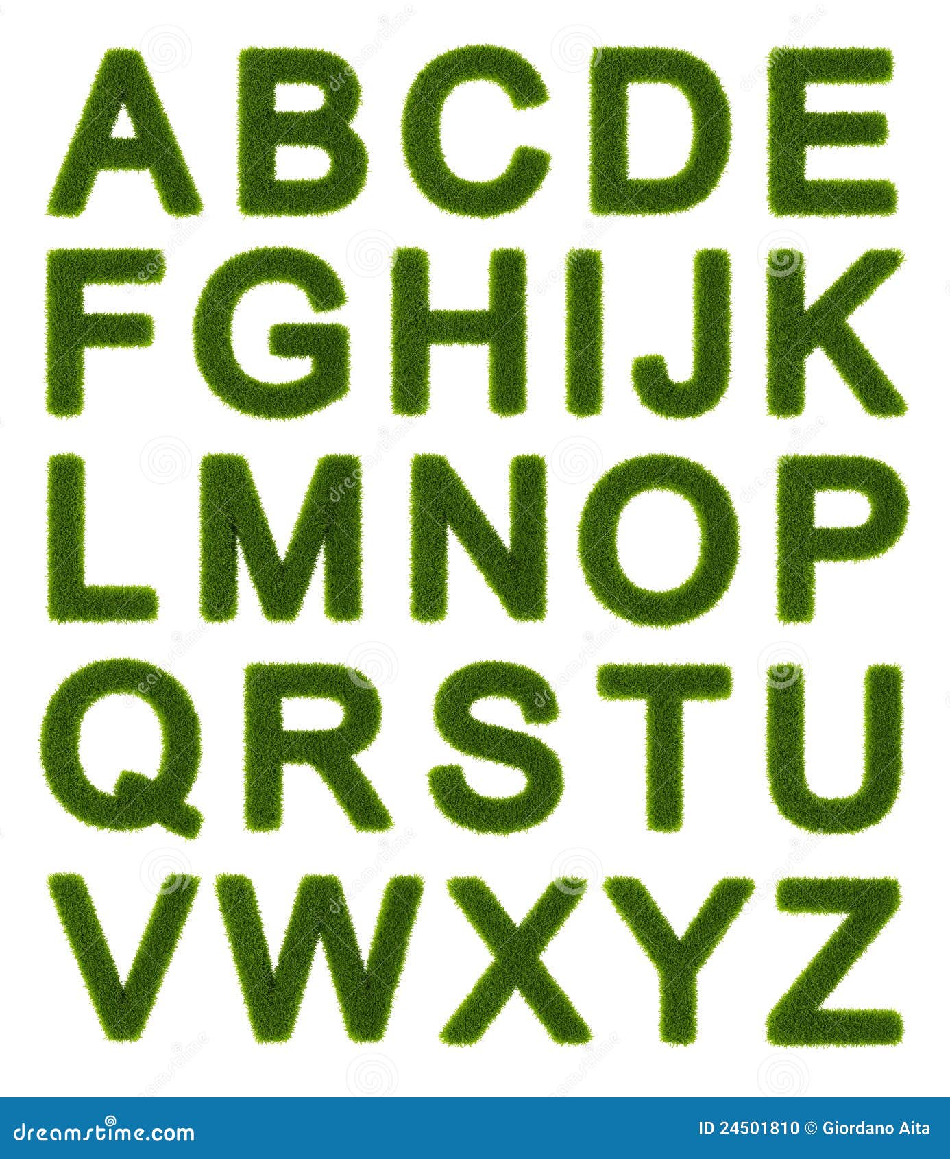 Alphabet vert - majuscules illustration stock. Illustration du herbe ...