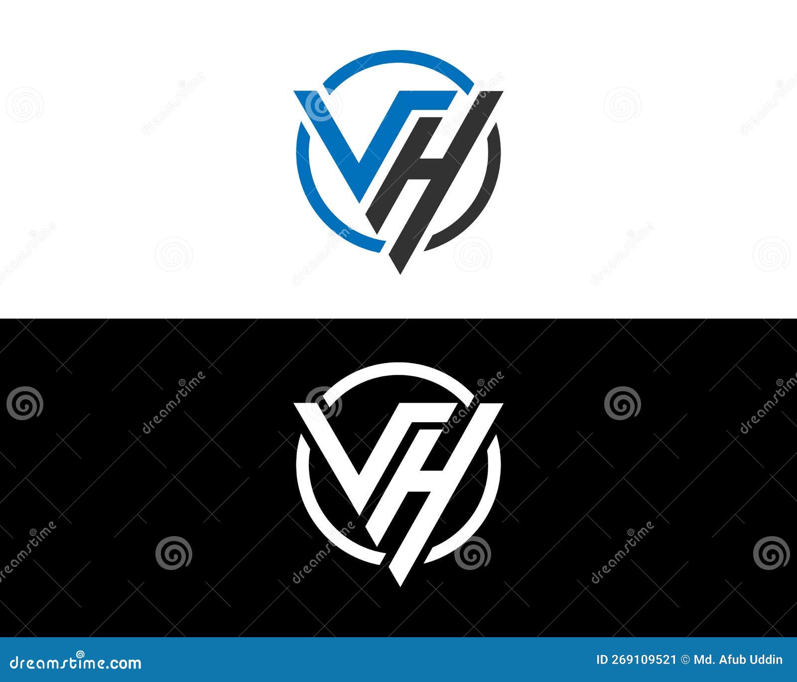 Alphabet VH letters Logo stock vector. Illustration of poster - 269109521