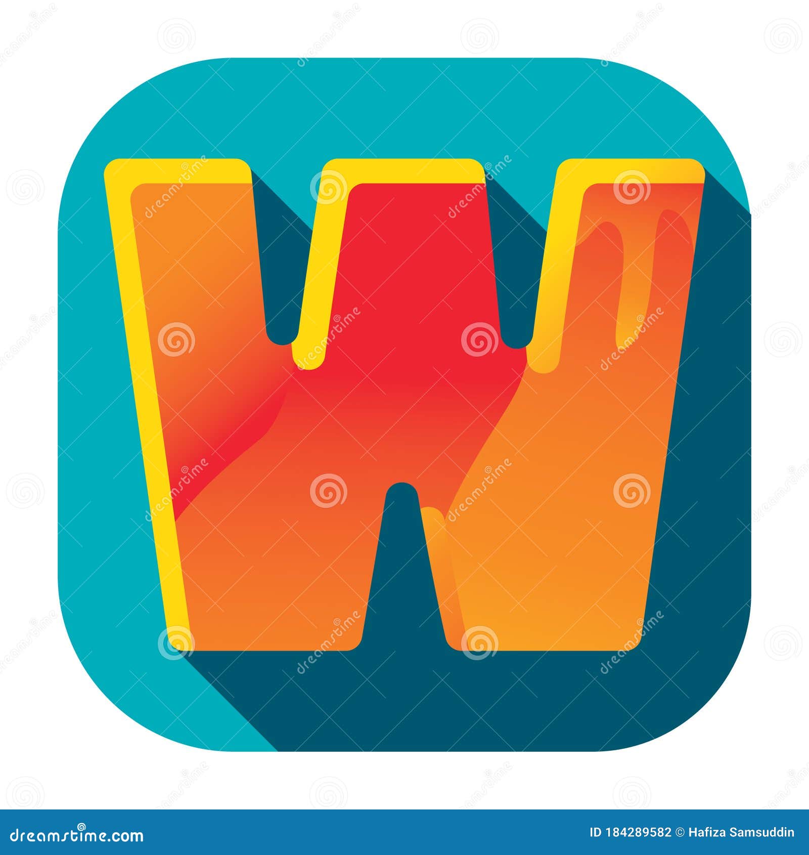 Alphabet W. Vector Illustration Decorative Background Design Stock ...