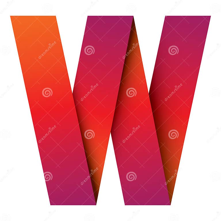 Alphabet W. Vector Illustration Decorative Design Stock Vector ...