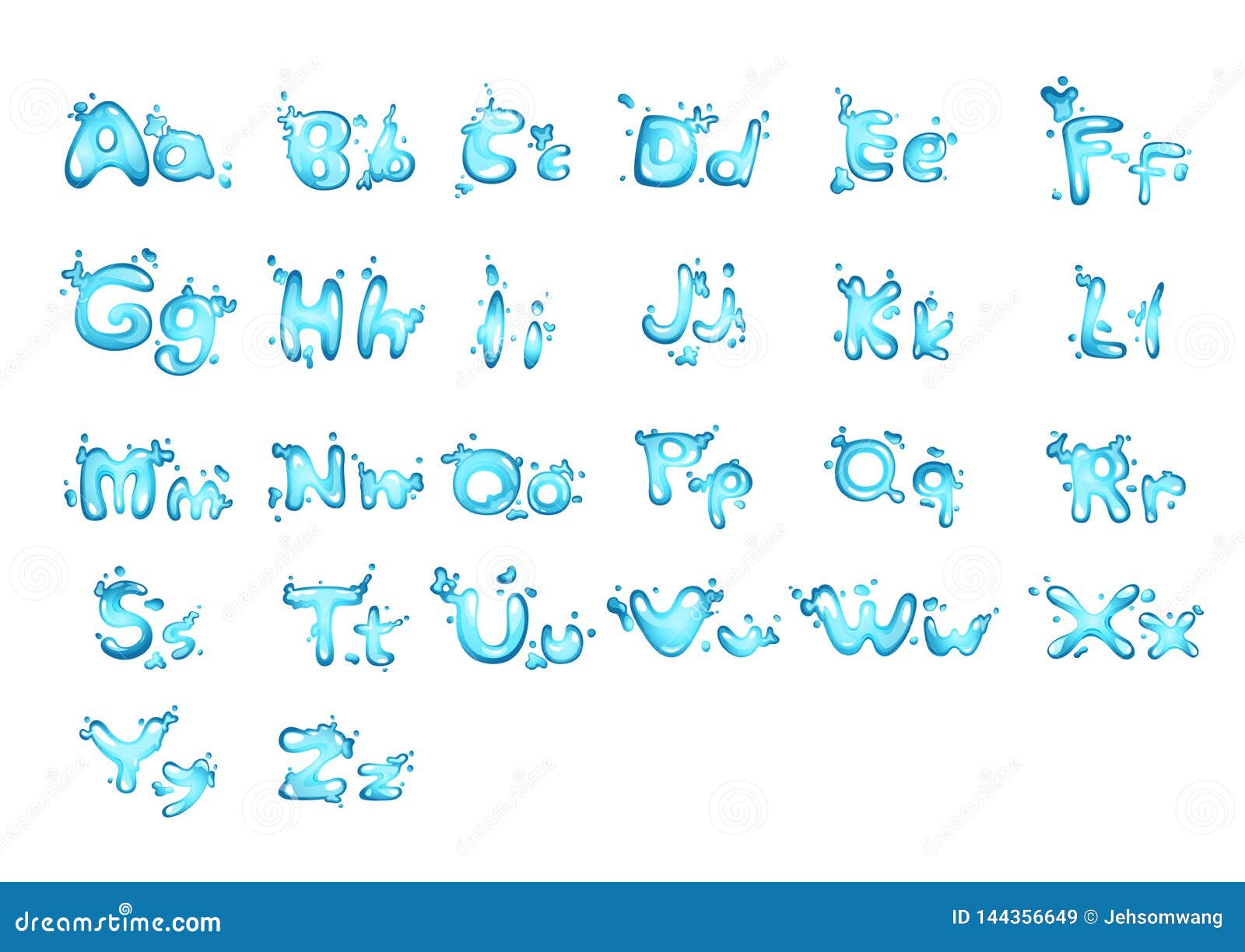 Alphabet Water Letter a - Z Stock Vector - Illustration of cute, learn ...