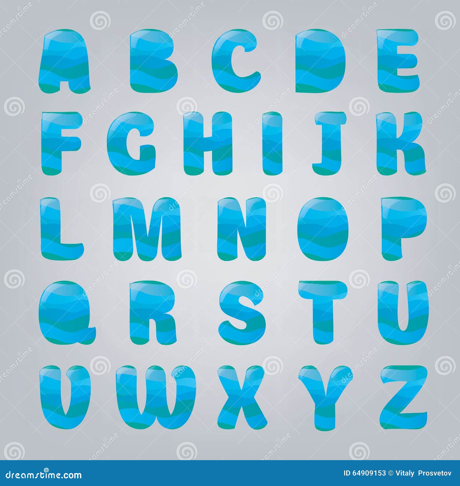 Alphabet Water Style Vector Art and Illustration. Stock Vector ...