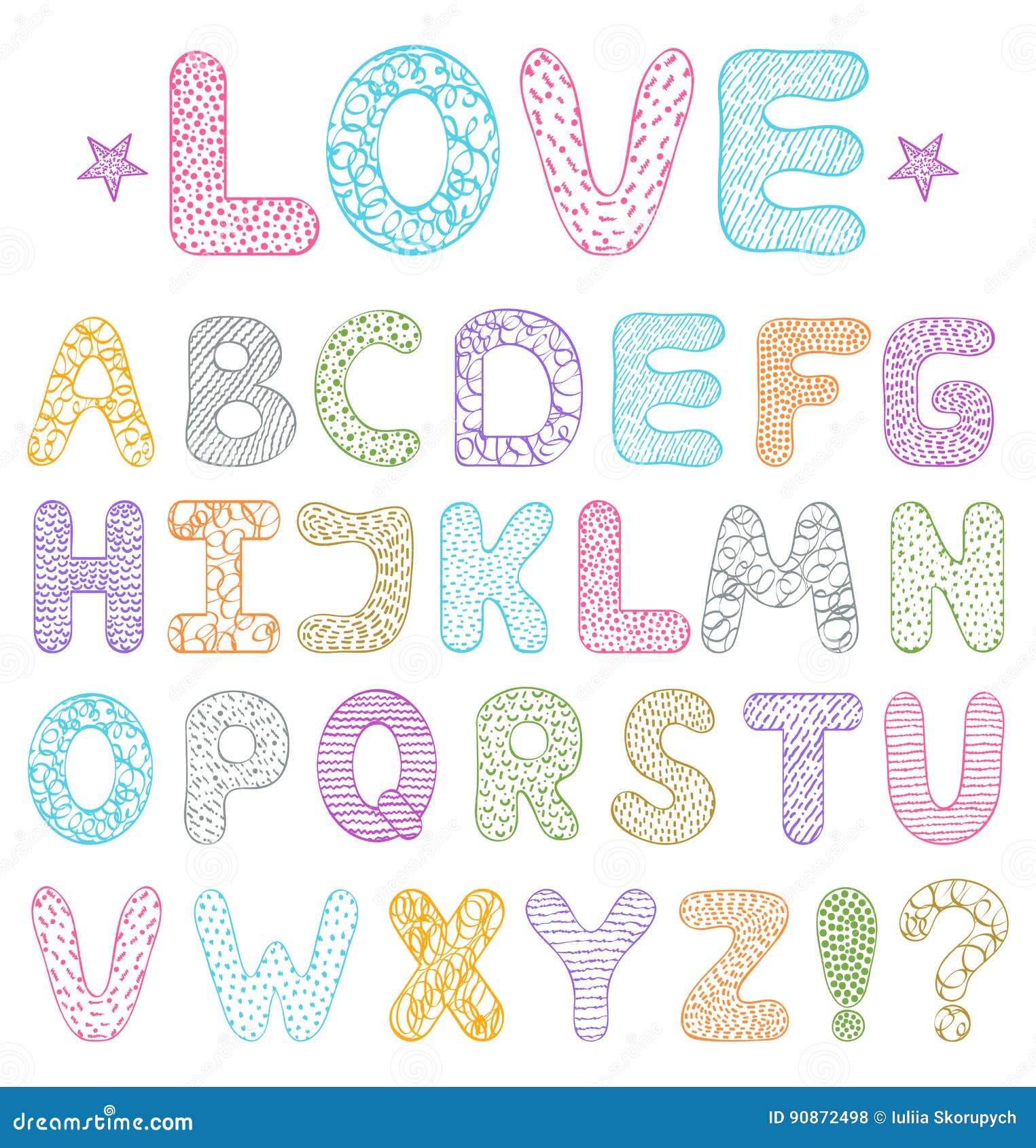 Alphabet on White Background. Stock Vector - Illustration of font ...