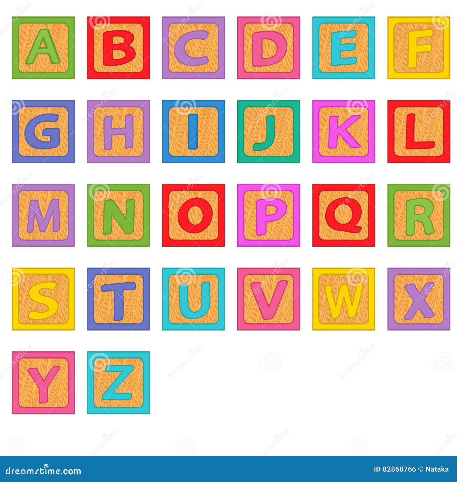 Alphabet Wooden Blocks Vector Illustration | CartoonDealer.com #82860766
