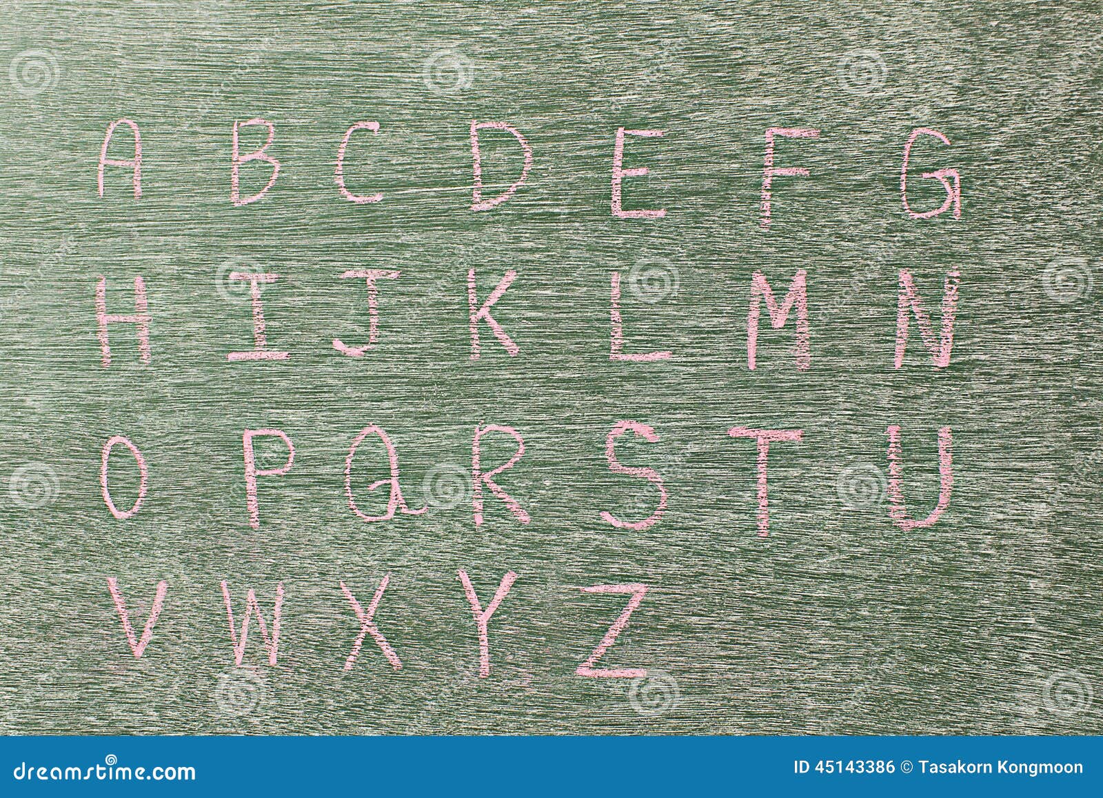 Alphabet on Wooden Board by Using Chalk for Teaching Kids and Ed Stock ...
