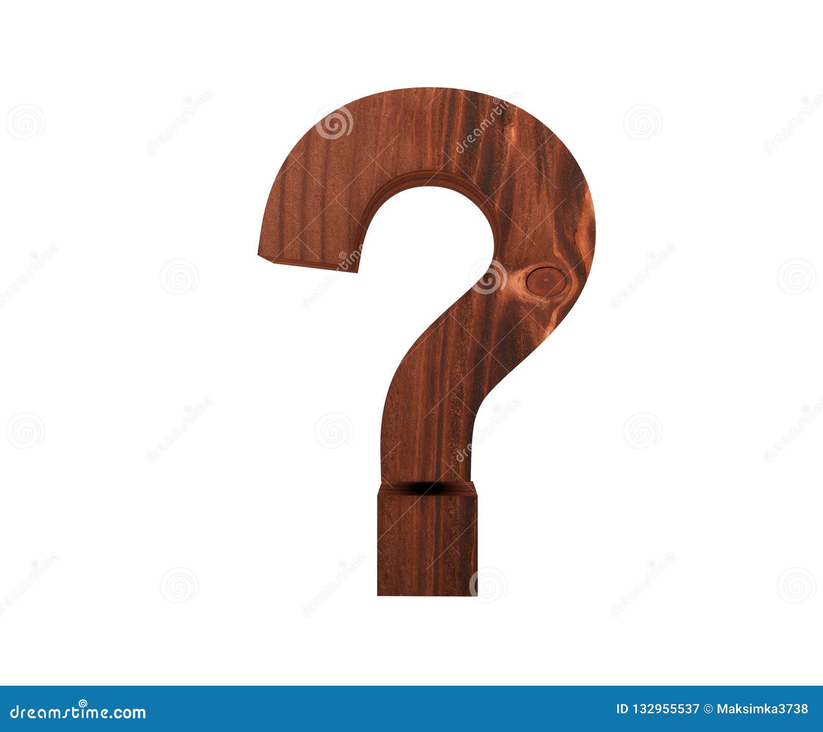 Alphabet Wooden Texture Question Sign. 3d Rendering Illustration Stock ...