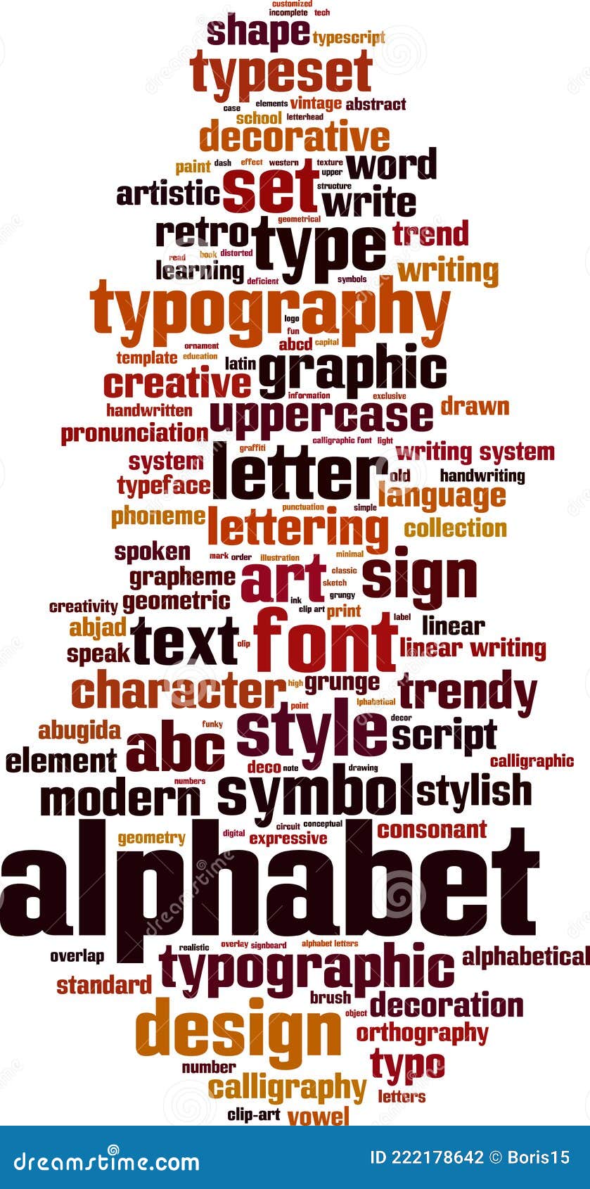 Alphabet word cloud stock vector. Illustration of drawn - 222178642