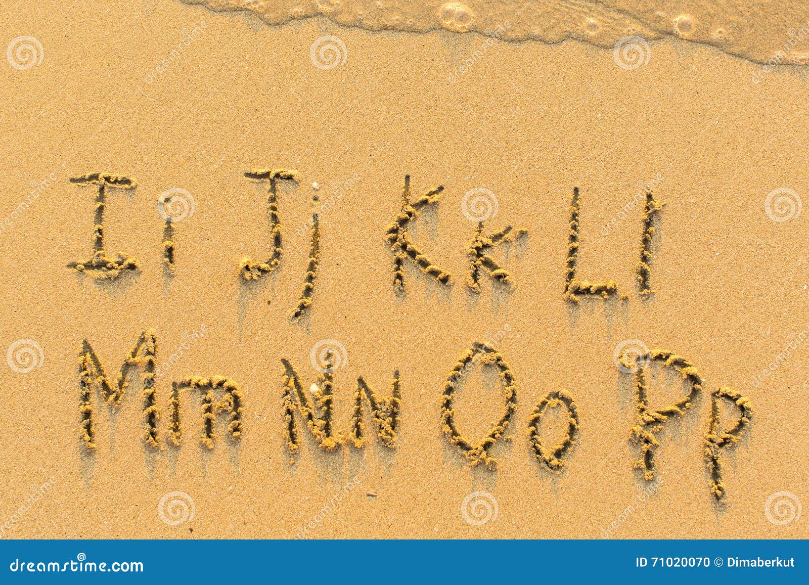 Alphabet Written by Hand on Sandy Beach Stock Photo - Image of access ...