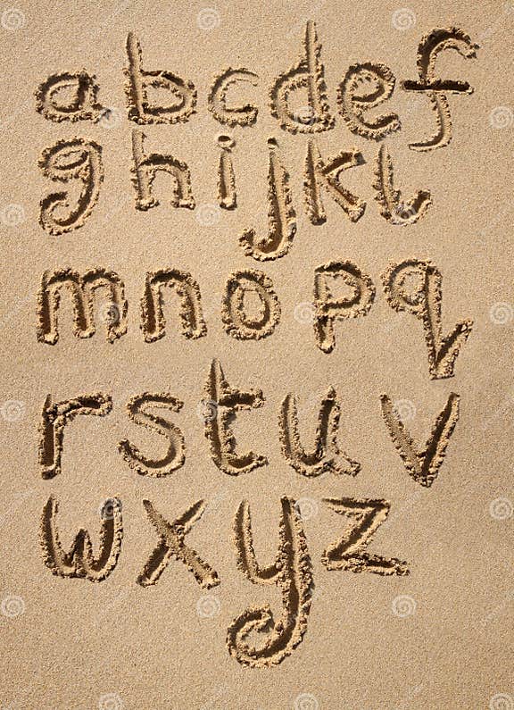 The Alphabet Written in Sand. Stock Photo - Image of language, basic ...