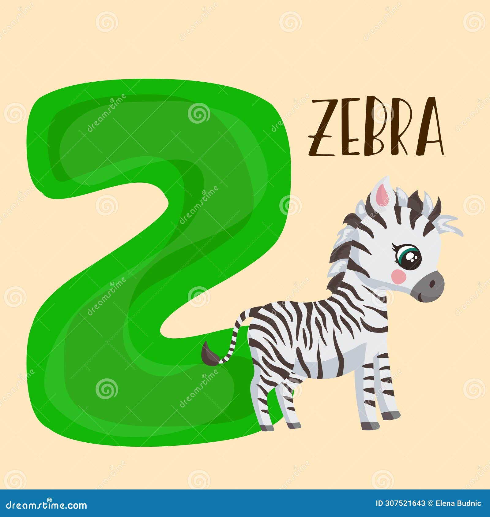 ALPHABET Z Zebra Vector Educational Animals Alphabet Z is for Zabra ...