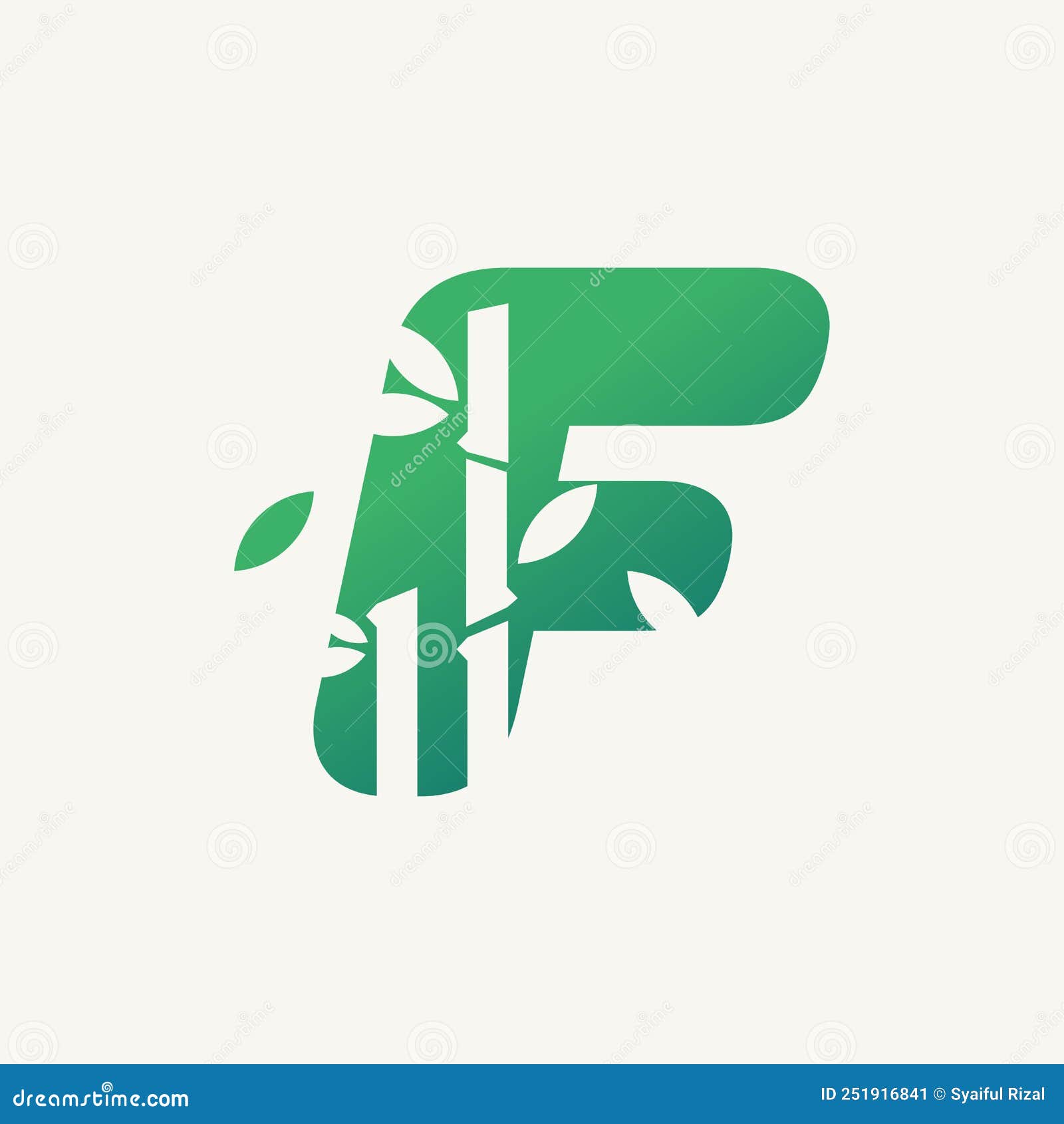 Alphabet F Negative Space Forms a Bamboo Tree Stock Vector ...