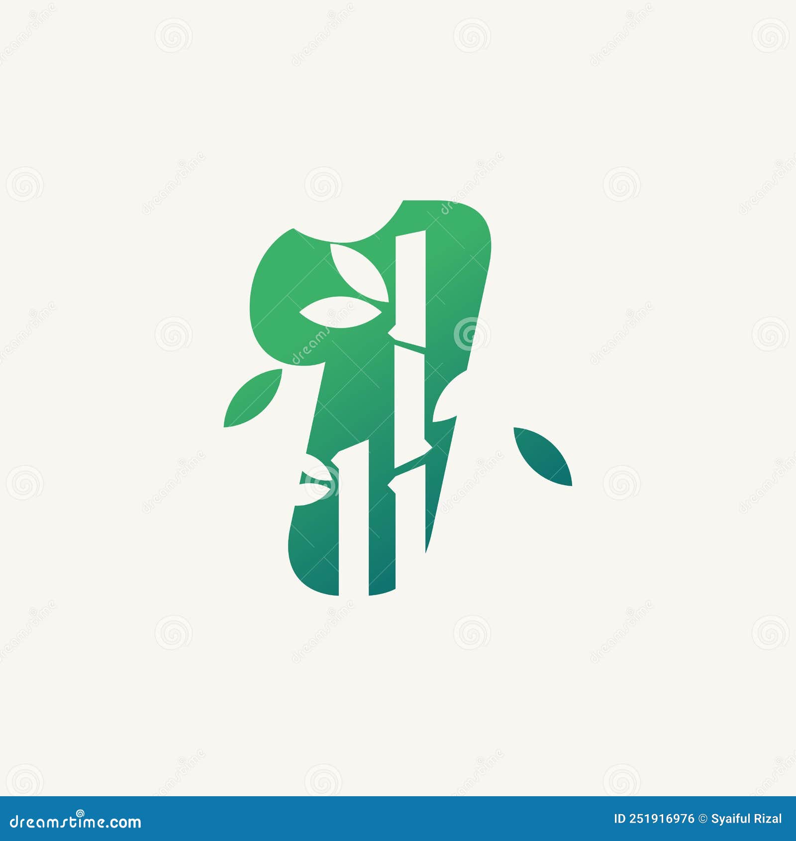 Number One Negative Space Forms a Bamboo Tree Image Stock Vector ...