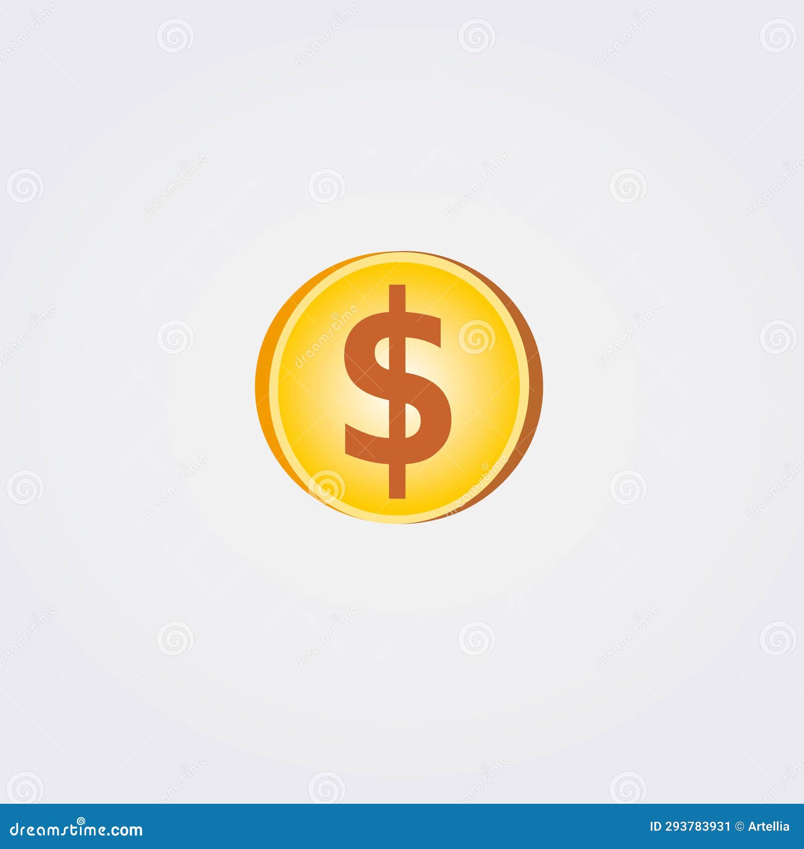Currency Icon Dollar Logo Button Illustration in Orange Colors Stock ...