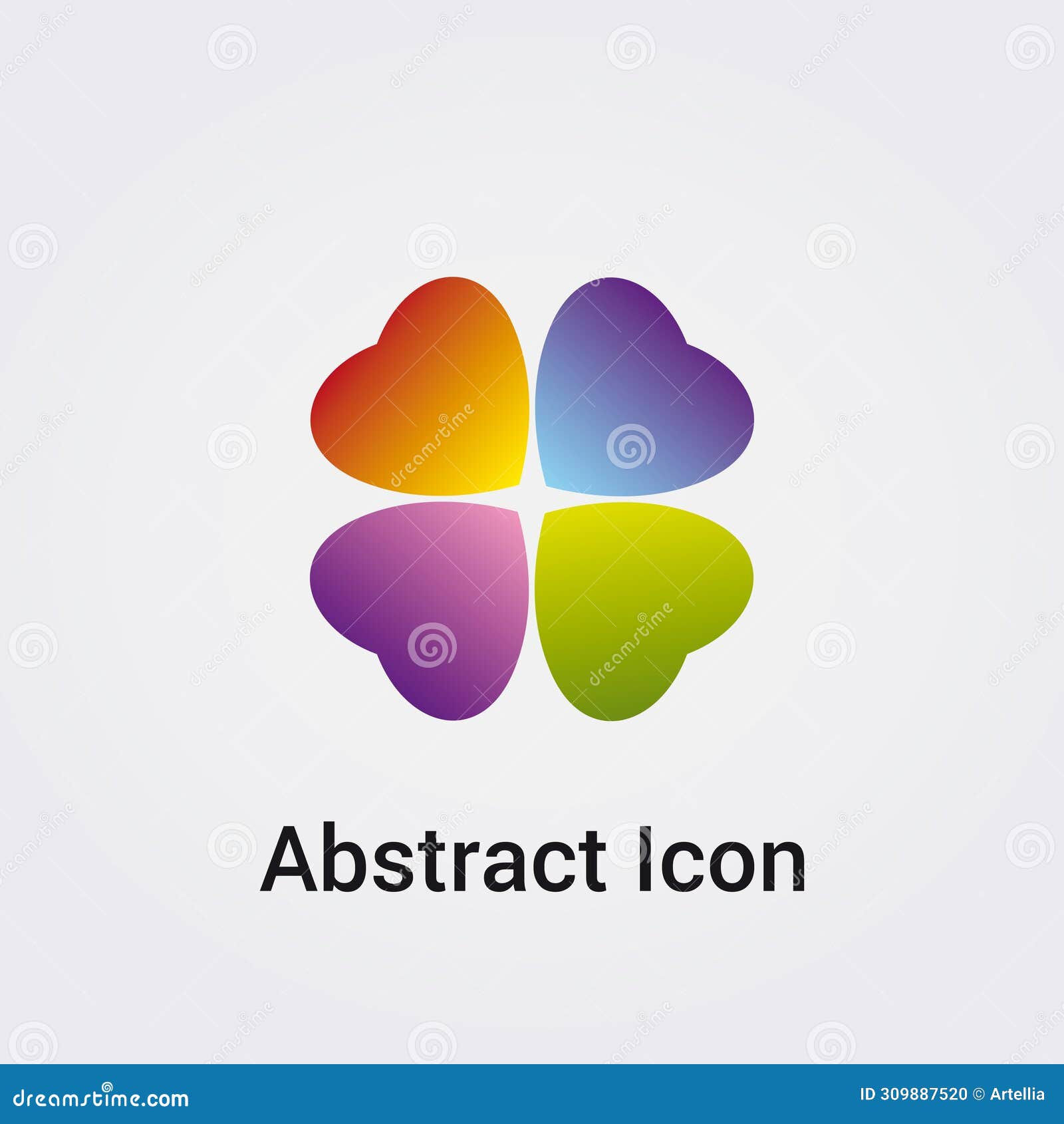 Abstract Icon Logo Design Primary Shapes Triangle Star Circle Clover ...