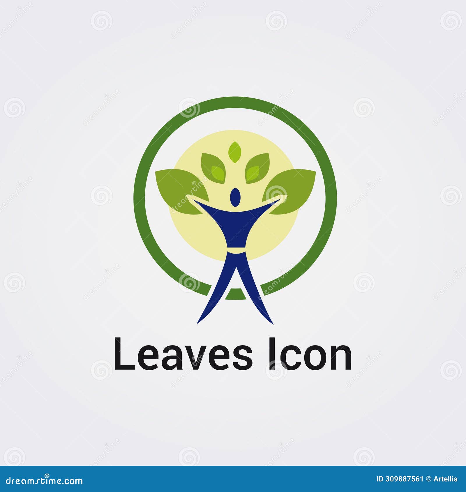 Icon Nature Foliage, Leaves and Environment Design Blue Green Colors ...