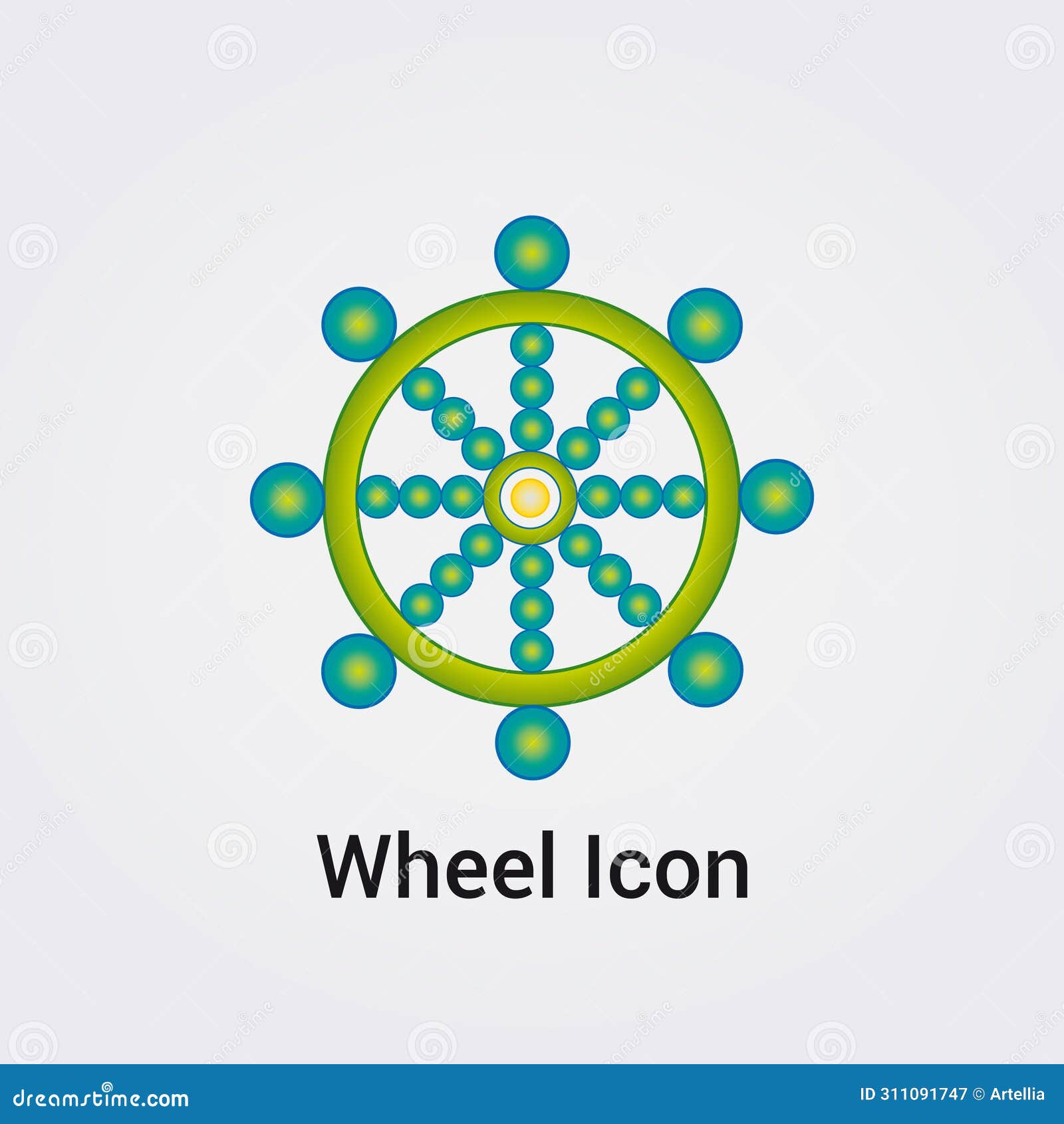 Wheel Icon Flower of Life Destiny Fate Logo Dharma Chakra Symbol Round ...