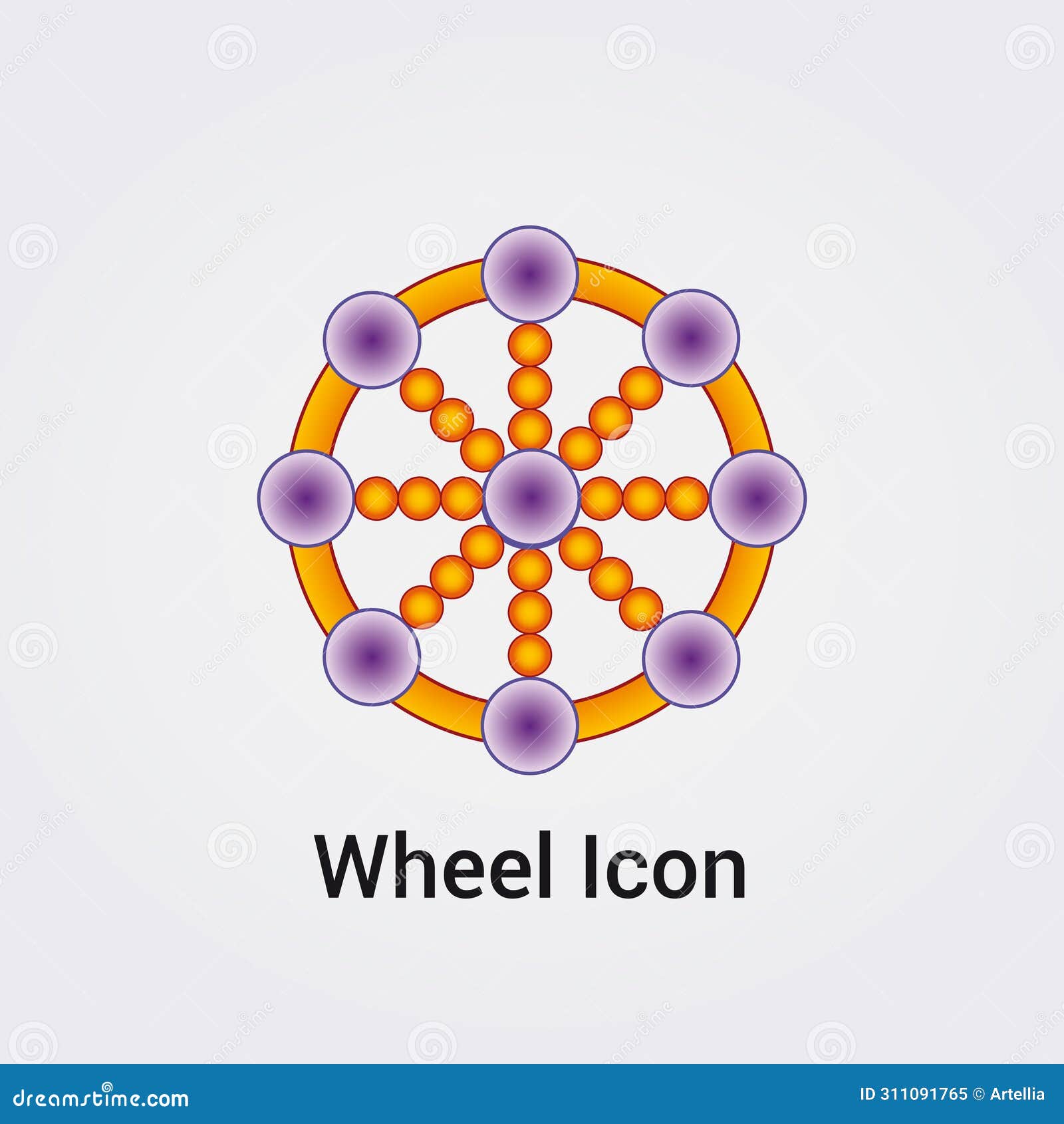 Wheel Icon Flower of Life Destiny Fate Logo Dharma Chakra Symbol Round ...