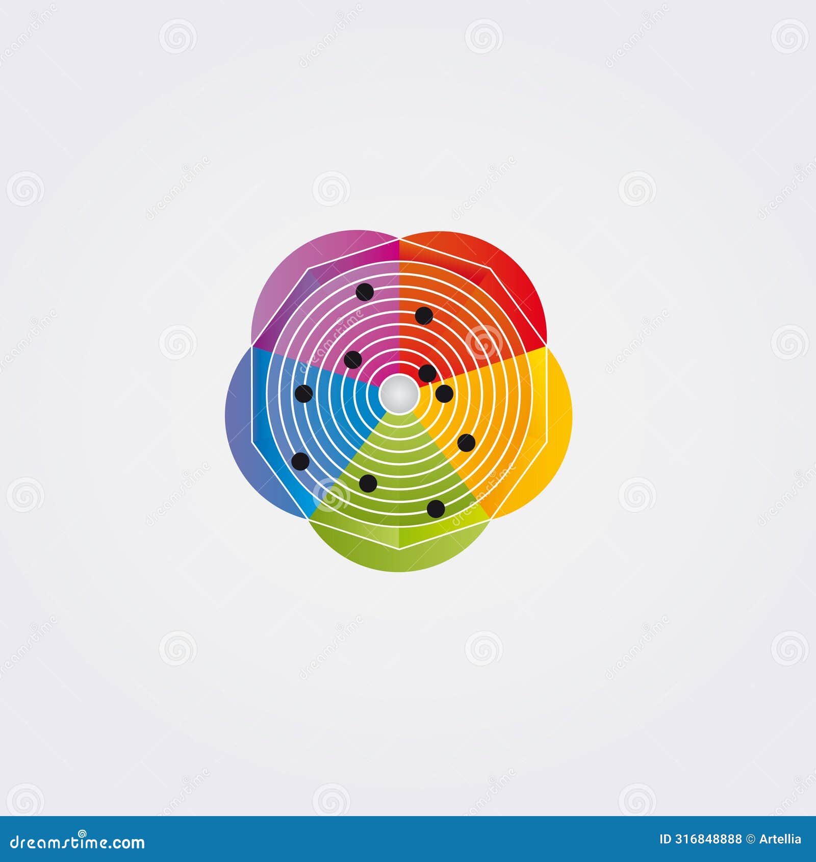 Chart Diagram Icons Abstract Illustrations Wheel, Pyramid, Circle ...