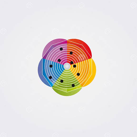 Chart Diagram Icons Abstract Illustrations Wheel, Pyramid, Circle ...