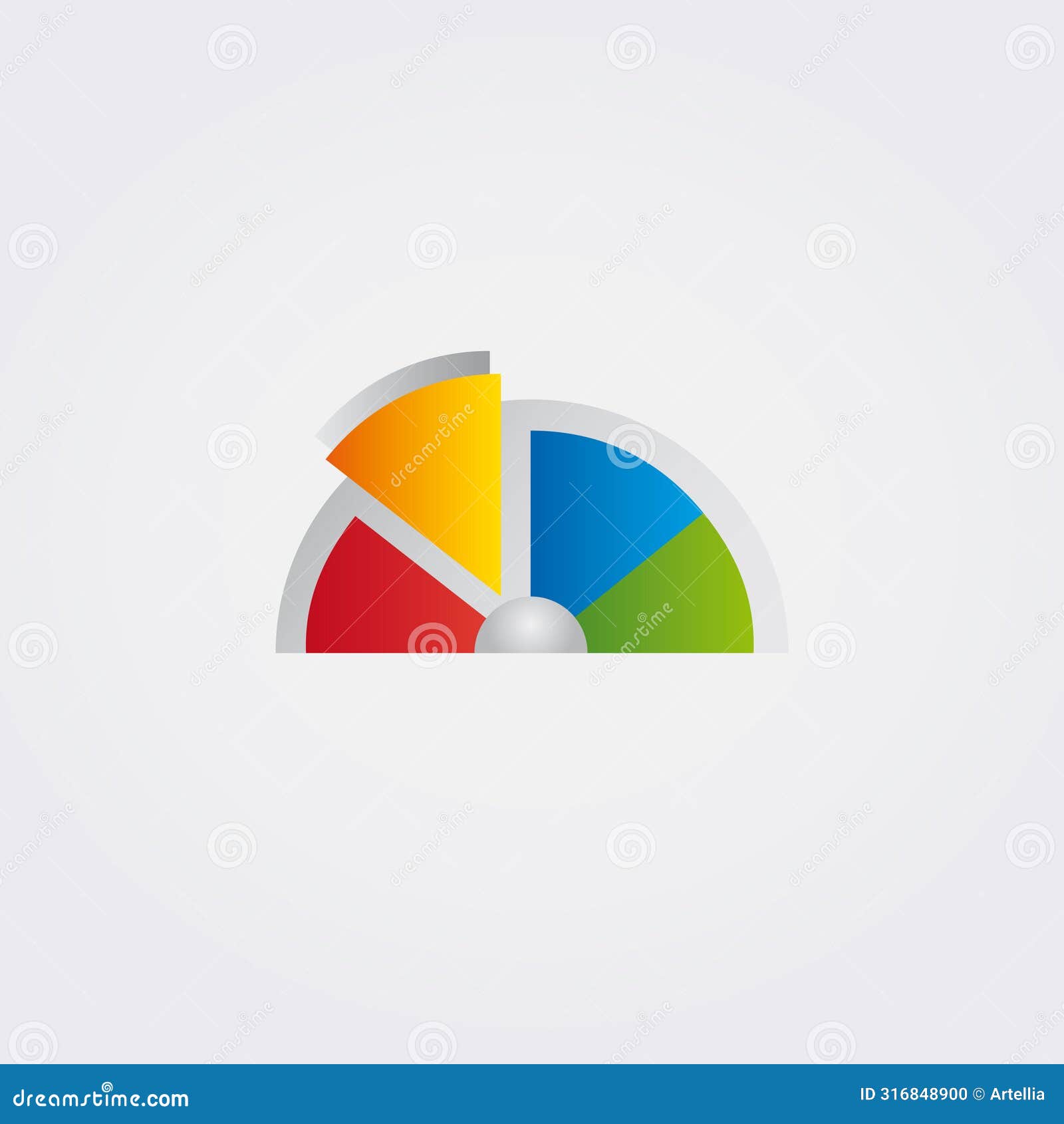 Chart Diagram Icons Abstract Illustrations Wheel, Pyramid, Circle ...