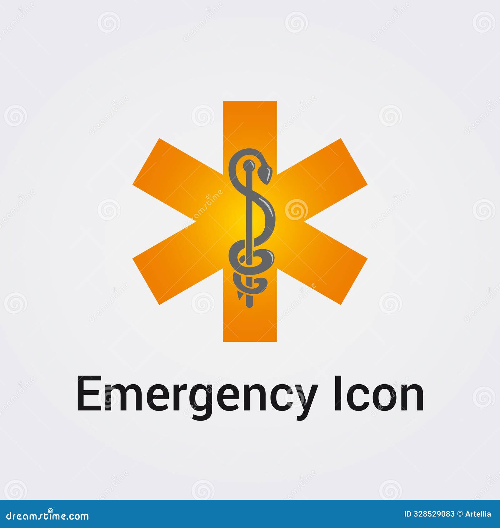 Set of Emergency Star Icons with Caduceus Symbol in Multiple Colors ...