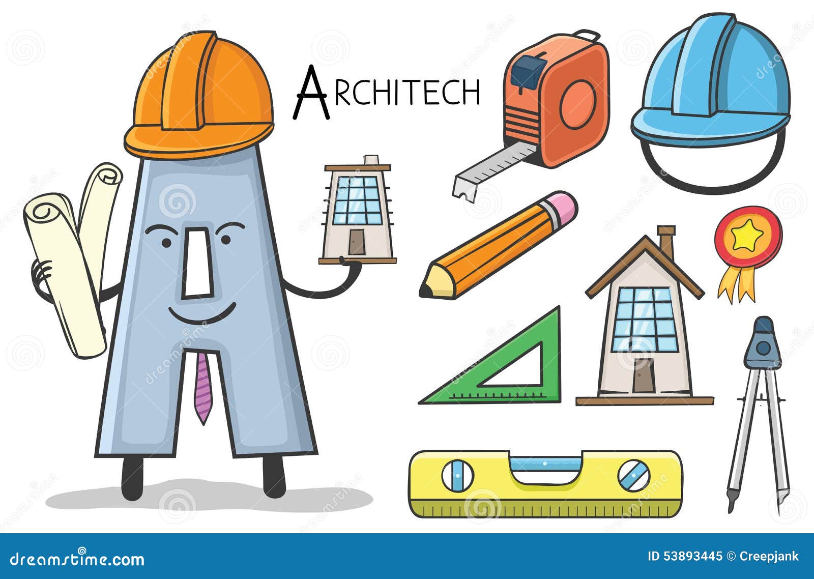 Alphabeth Occupation - Letter a - Architech Stock Vector - Illustration ...