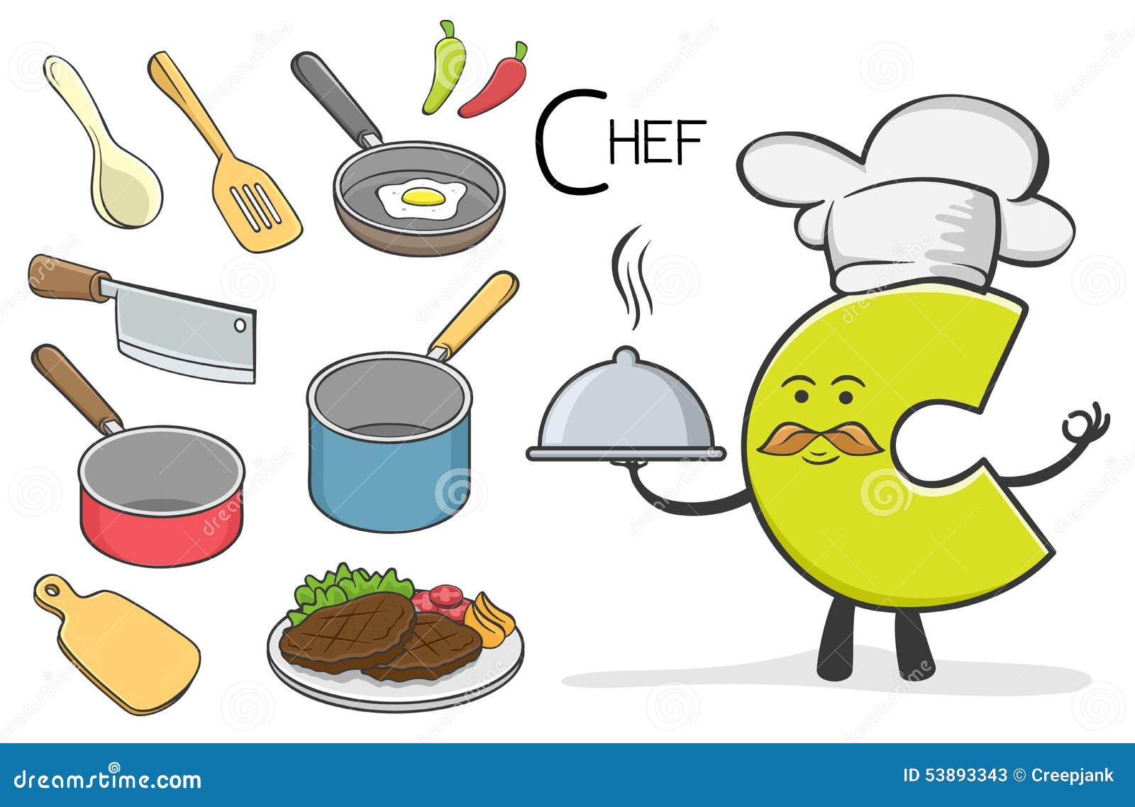 Alphabeth Occupation - Letter C - Chef Stock Vector - Illustration of ...