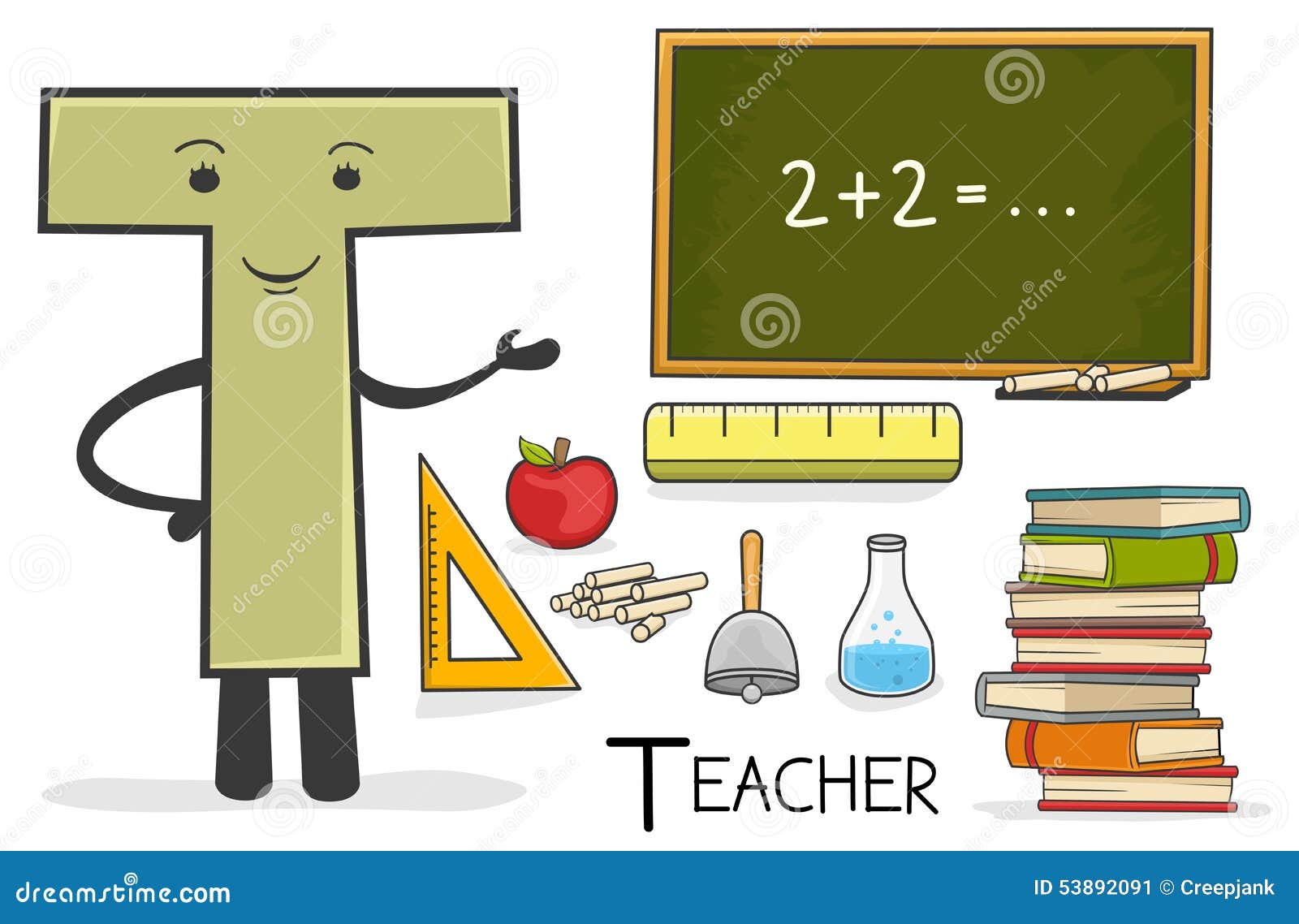 Alphabeth Occupation - Letter T - Teacher Stock Vector - Illustration ...