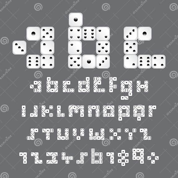 Alphabetic Fonts and Numbers with Dice Style Stock Vector ...