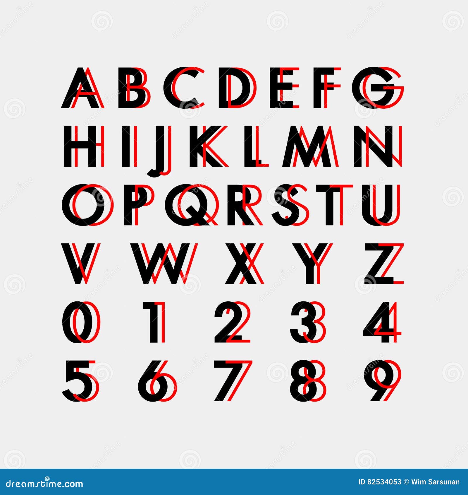 Alphabetic Fonts and Numbers Stock Illustration - Illustration of ...