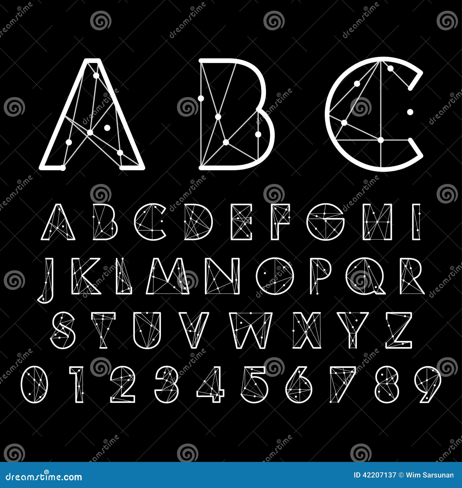 Alphabetic Fonts and Numbers Stock Vector - Illustration of digital ...