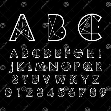 Alphabetic Fonts and Numbers Stock Vector - Illustration of digital ...