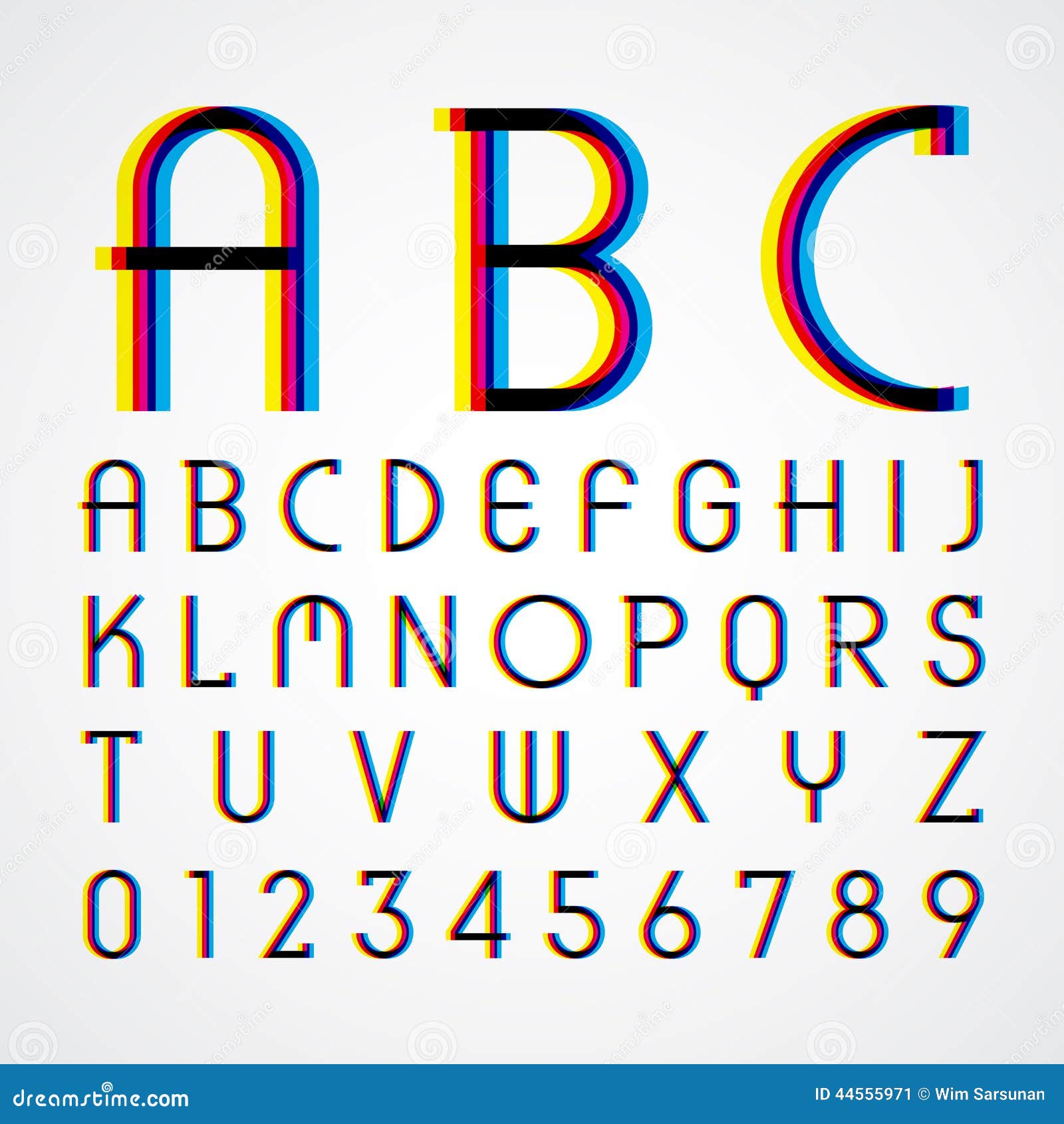 Alphabetic Fonts and Numbers Stock Vector - Illustration of alphabet ...