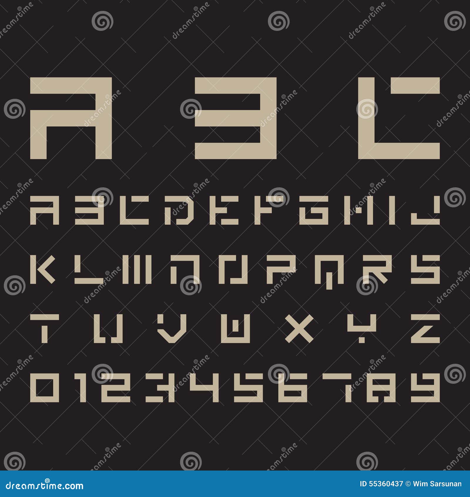 Alphabetic Fonts and Numbers Stock Vector - Illustration of elegant ...