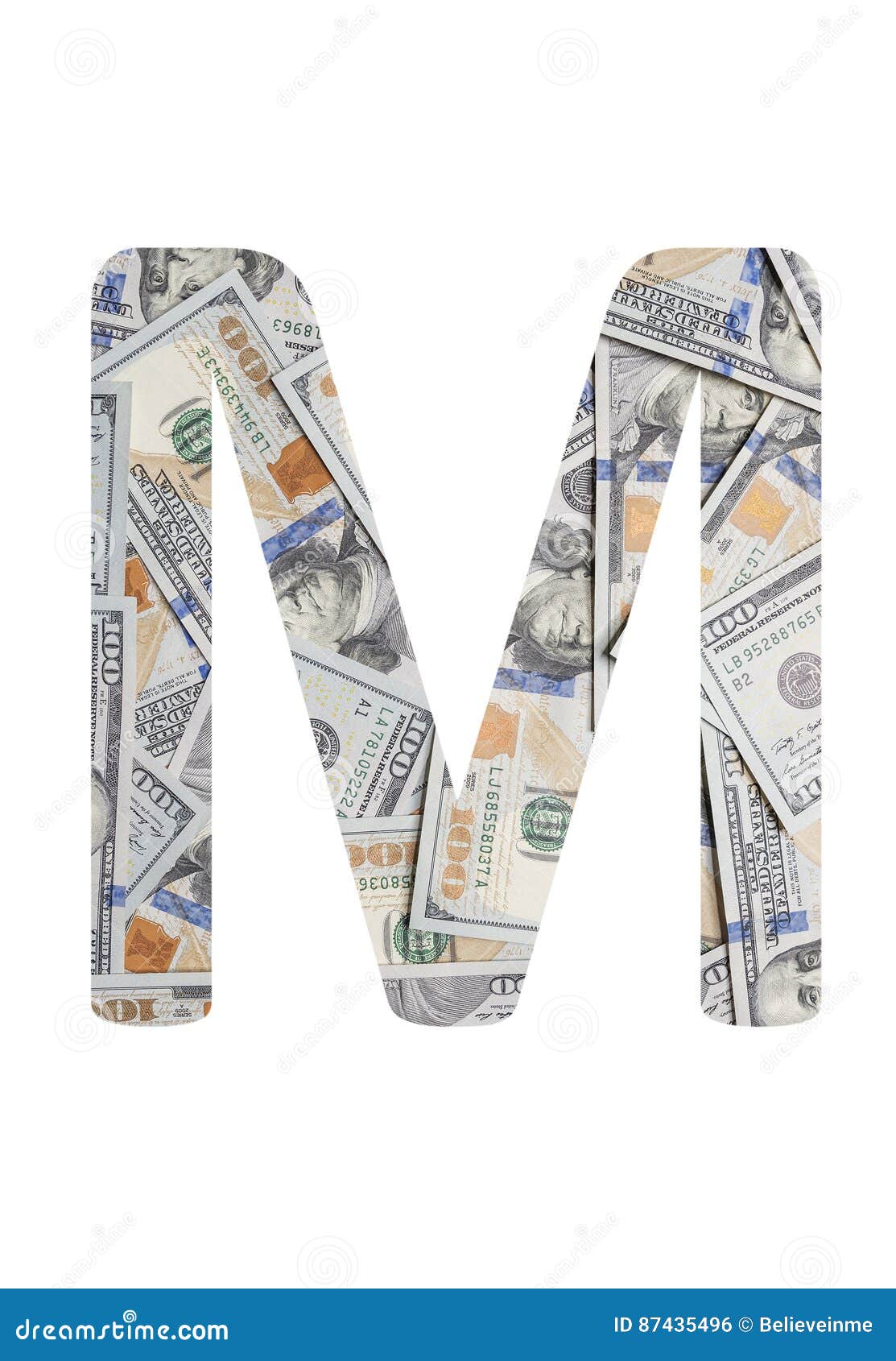 Alphabetic letter M. stock photo. Image of decoration - 87435496